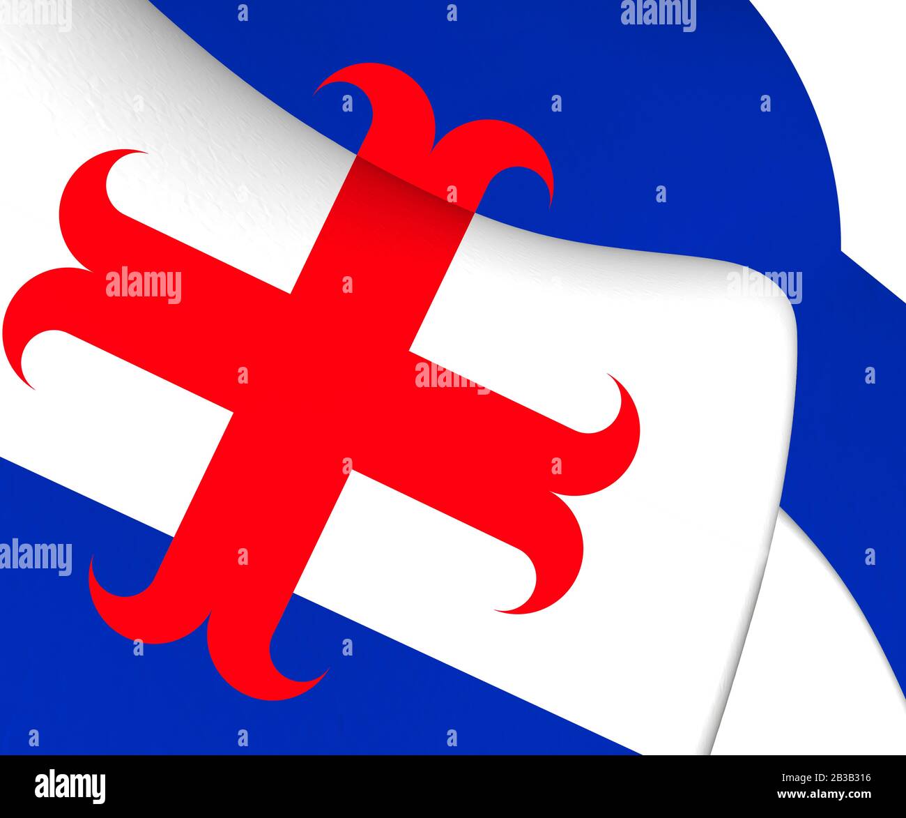 3D Flag of Zutphen (Gelderland), Netherlands. 3D Illustration Stock ...