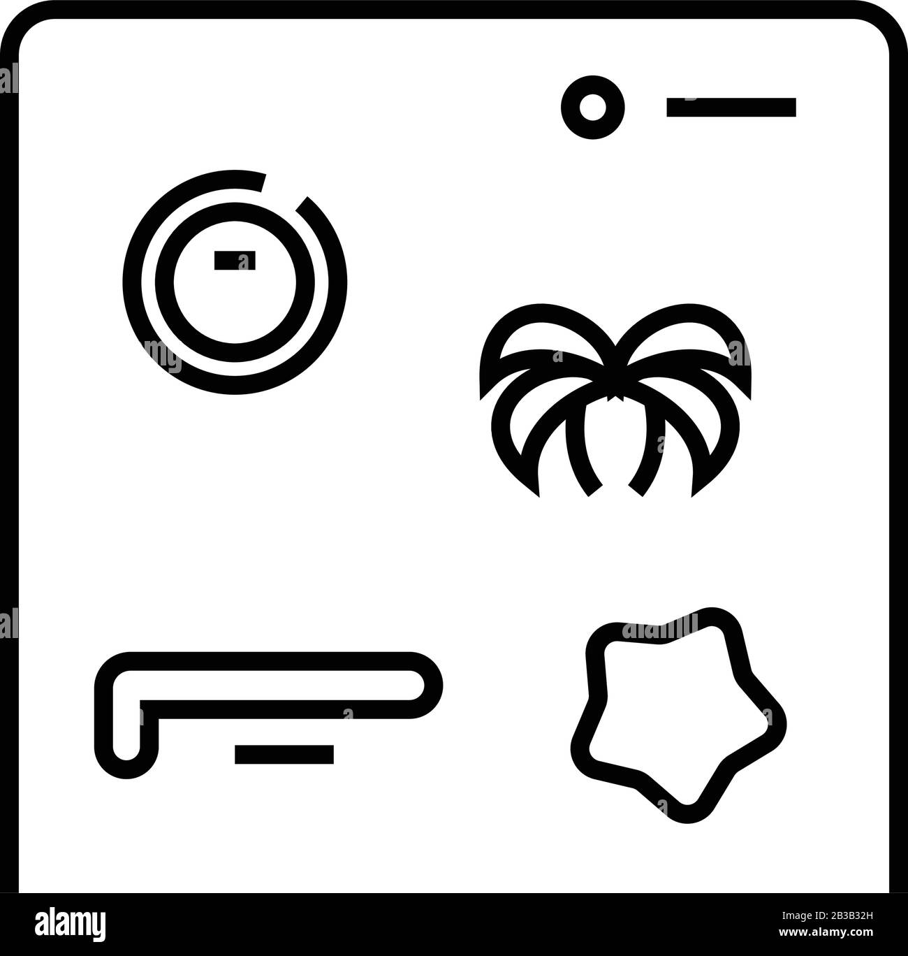 Tourist map line icon, concept sign, outline vector illustration ...