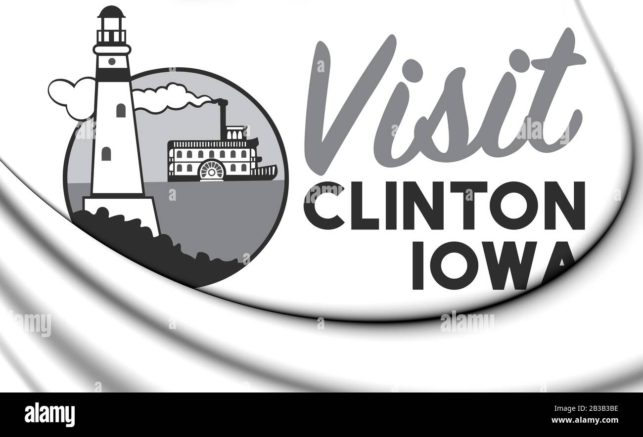 3D Emblem of Clinton (Iowa), USA. 3D Illustration Stock Photo - Alamy