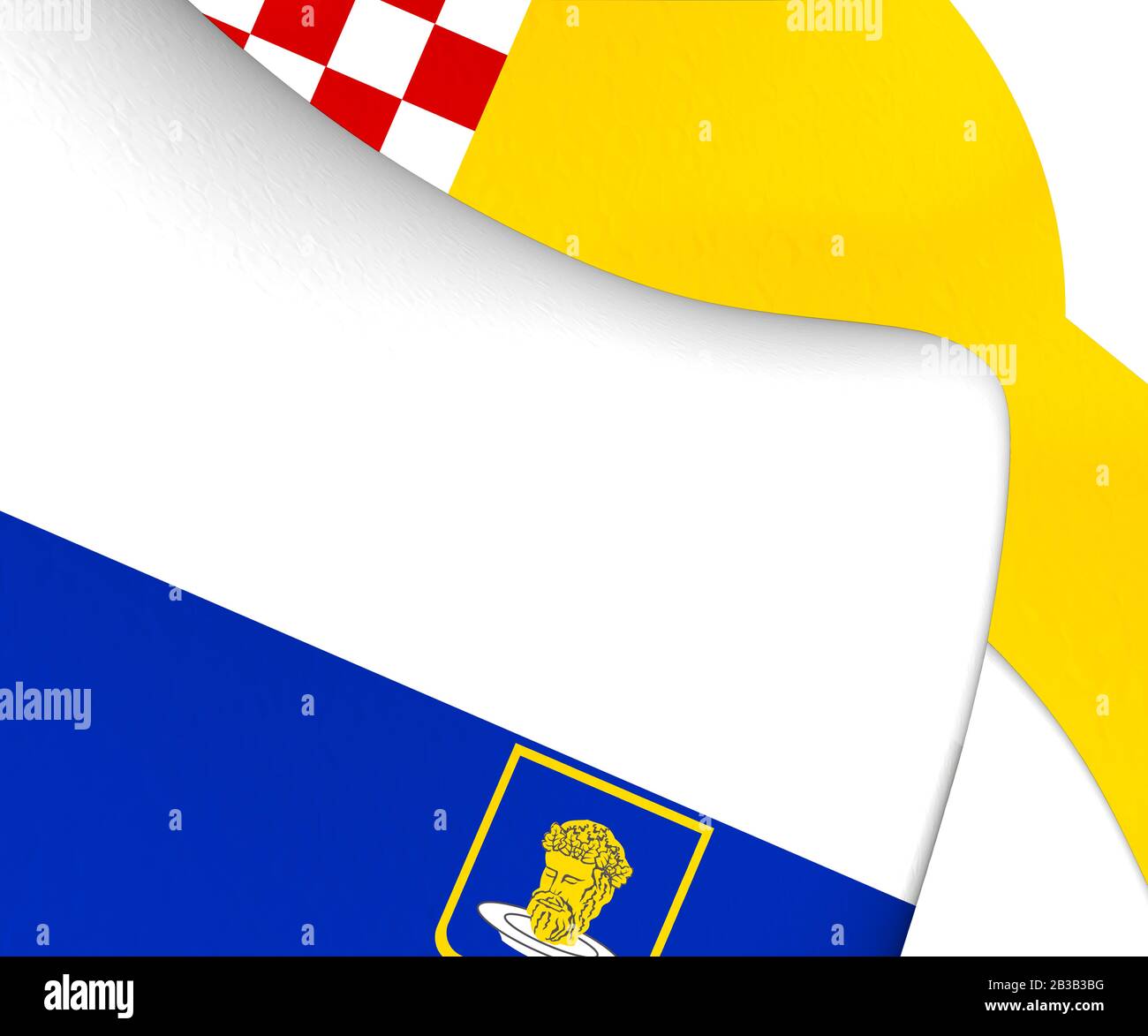 3D Flag of Goirle (North Brabant), Netherlands. 3D Illustration Stock ...
