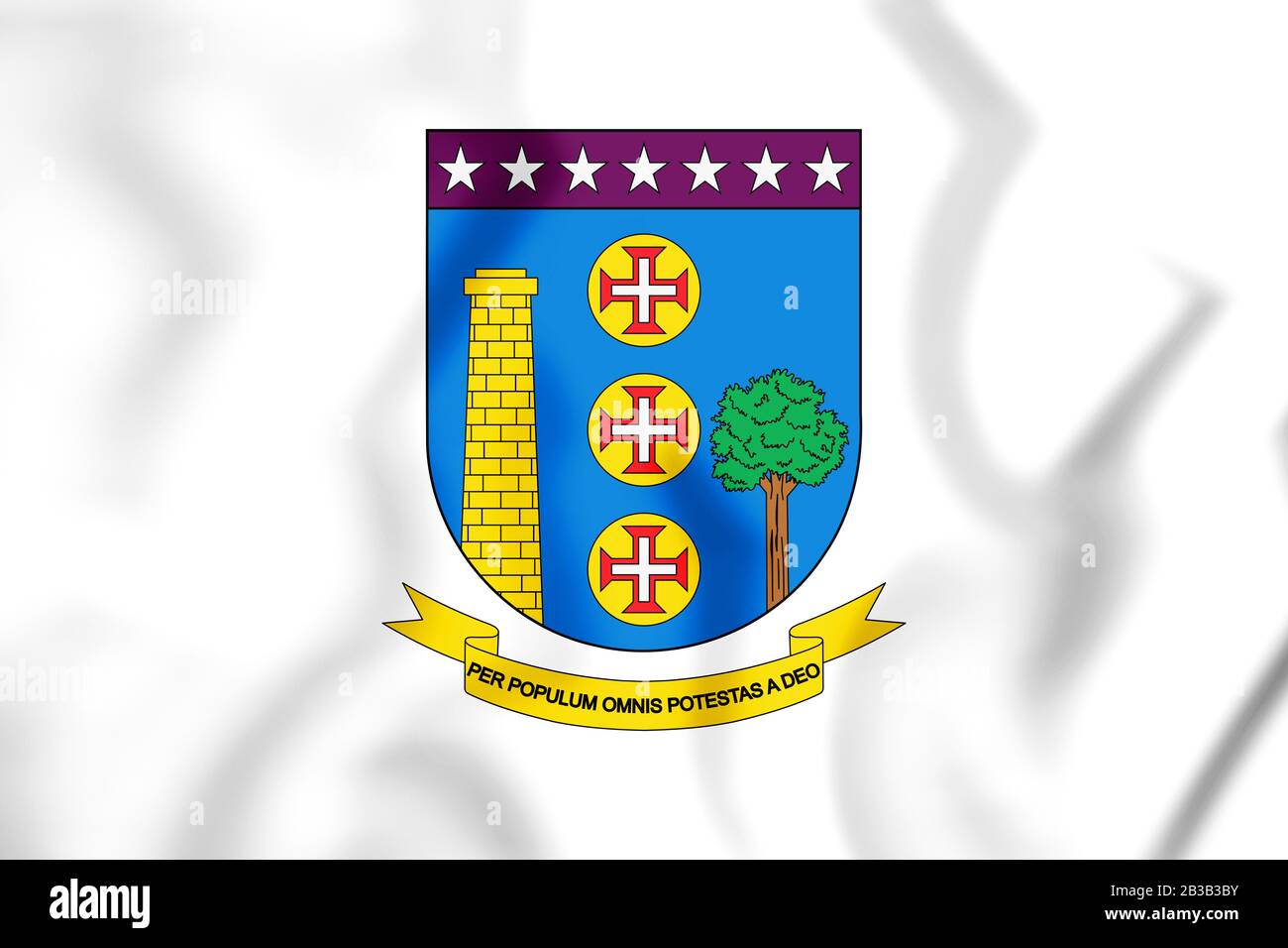 3D Flag of Contagem (Minas Gerais), Brazil. 3D Illustration Stock Photo ...