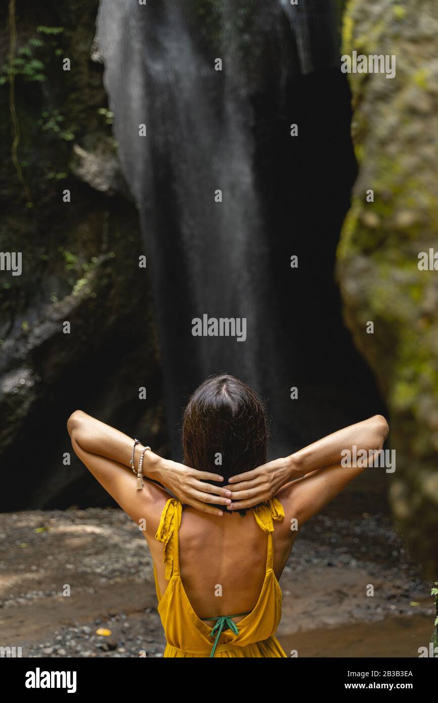 Person Looking At Waterfall High Resolution Stock Photography and ...