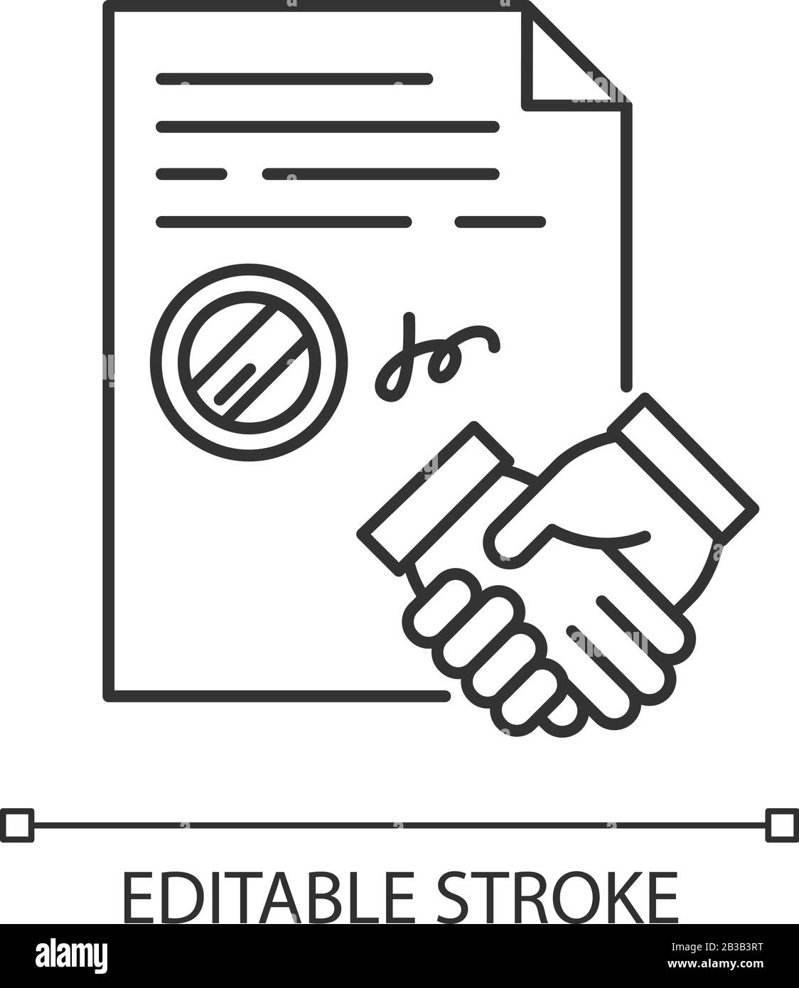 Conclusion of contract pixel perfect linear icon. Legal agreement ...