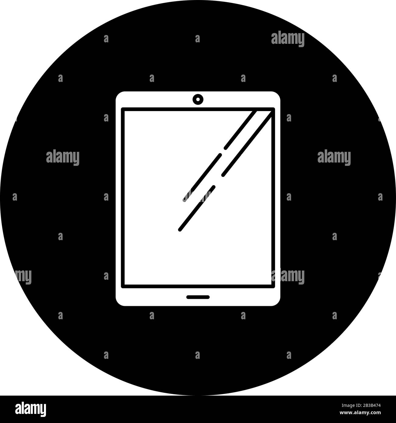 Tablet computer glyph icon. Touch screen PC. Electronic gadget with ...