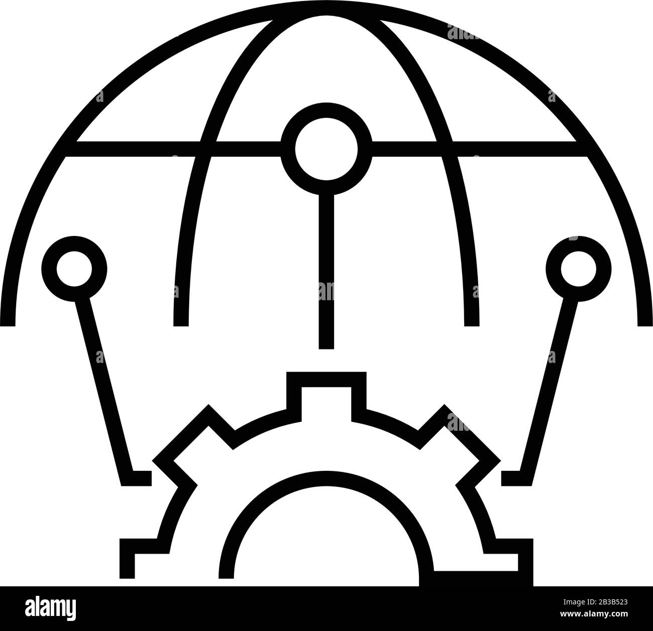 World links line icon, concept sign, outline vector illustration ...