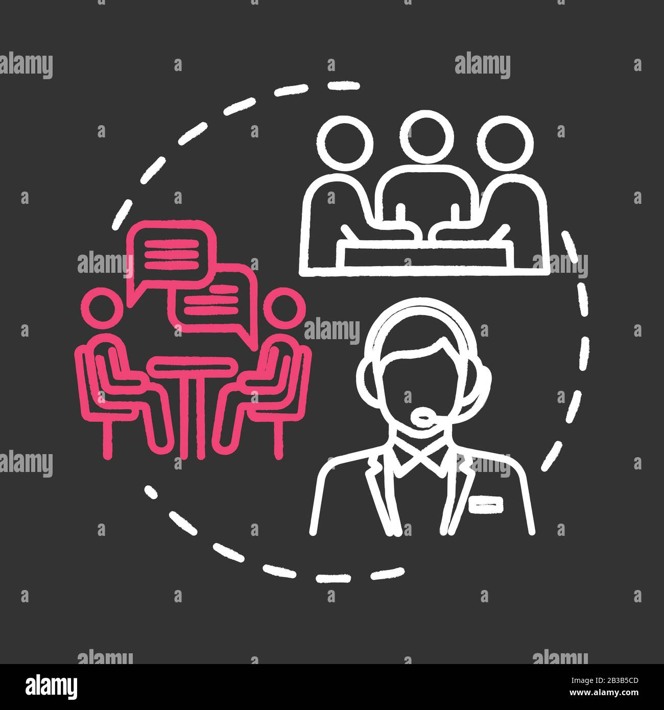 Support groups chalk RGB color chalk RGB color concept icon. Help team ...