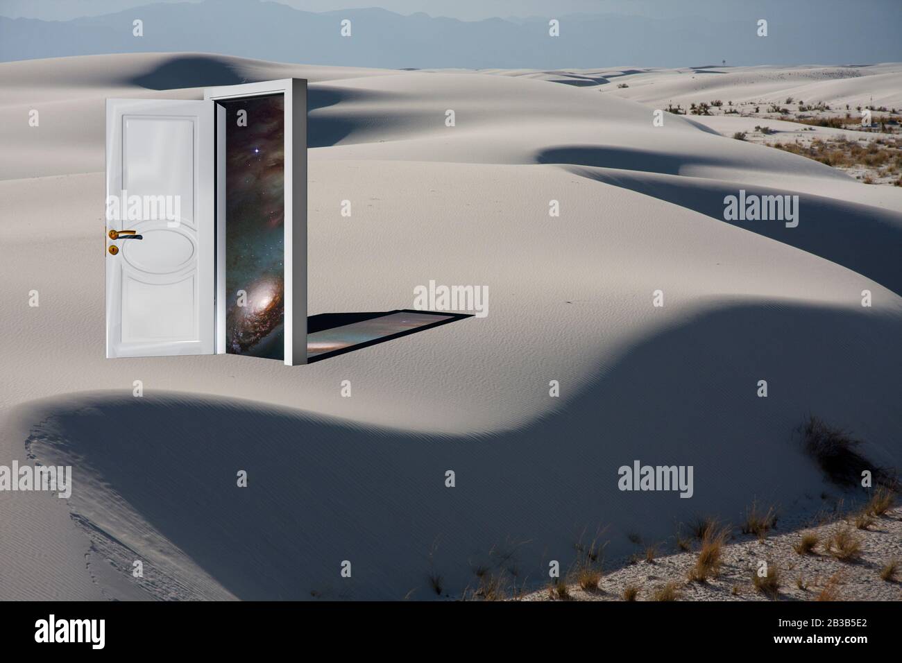 Door to another dimension in white desert Stock Photo - Alamy