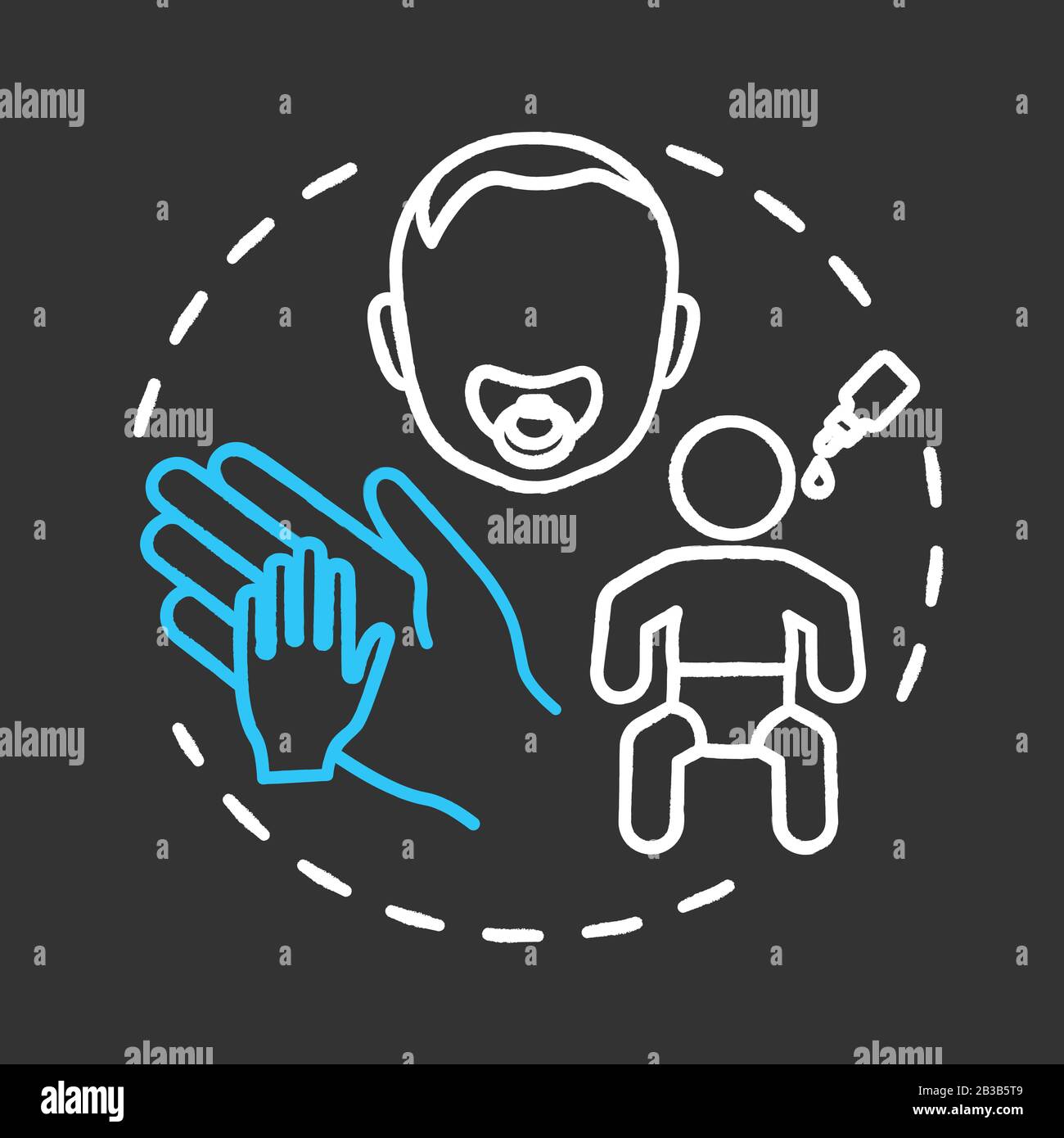 Pediatric oncology chalk RGB color chalk RGB color concept icon. Child ...