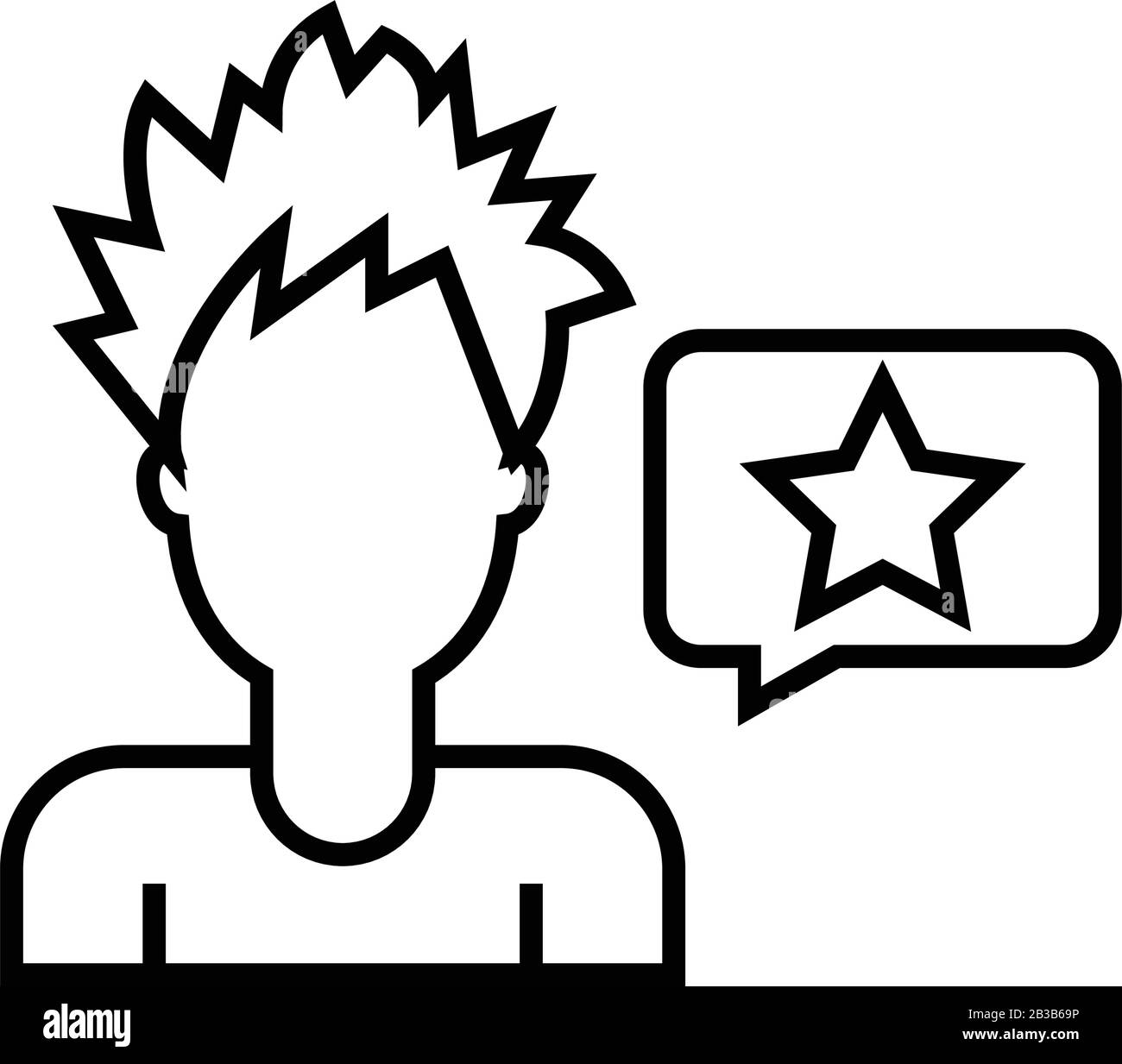 Worker dream line icon, concept sign, outline vector illustration ...