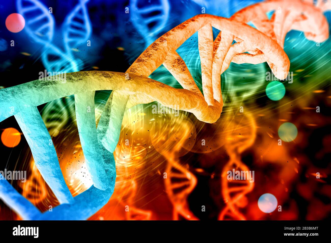 Abstract DNA strand double helix genetics 3D illustration Stock Photo ...