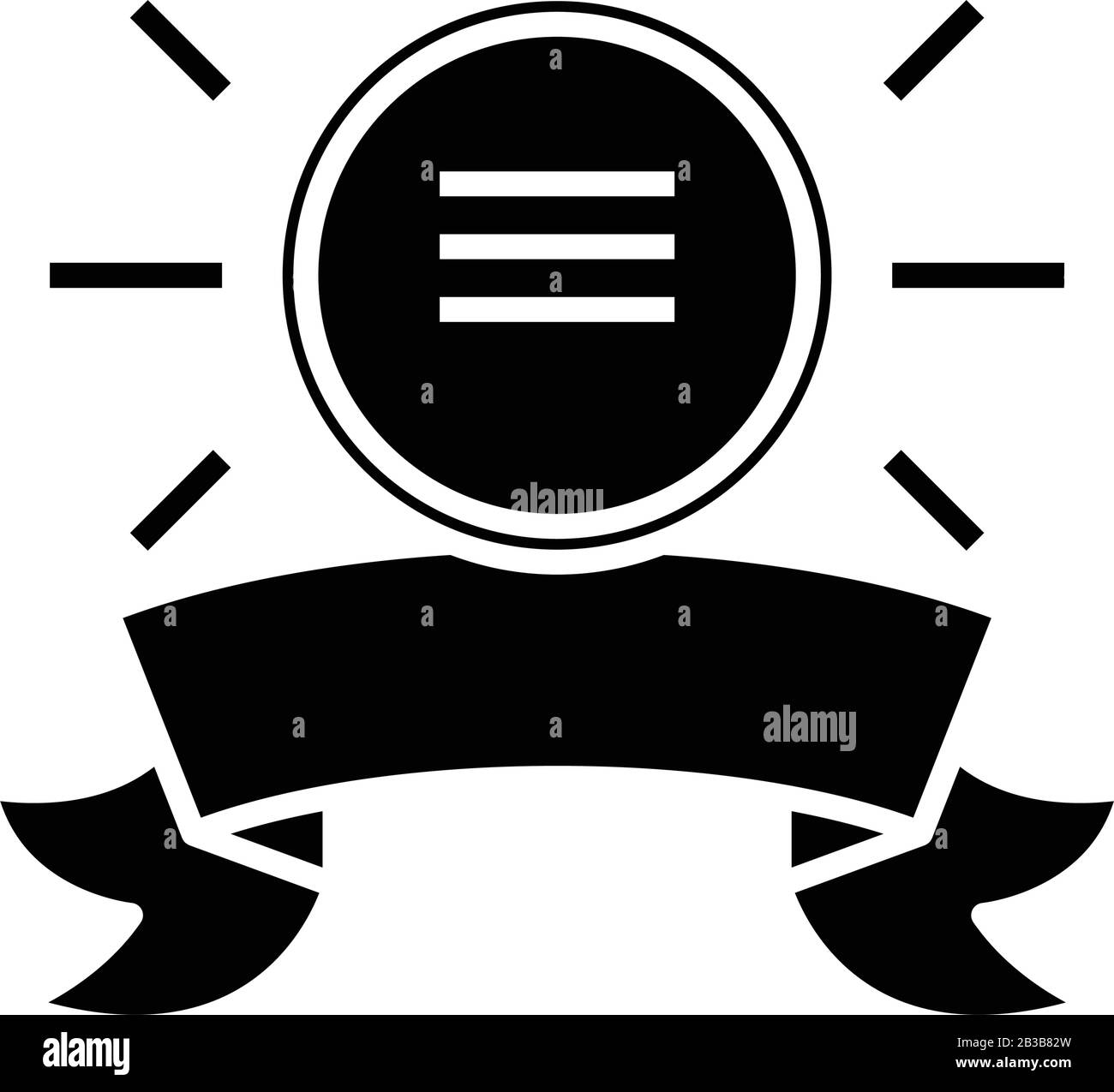 Quality sign black icon, concept illustration, vector flat symbol ...