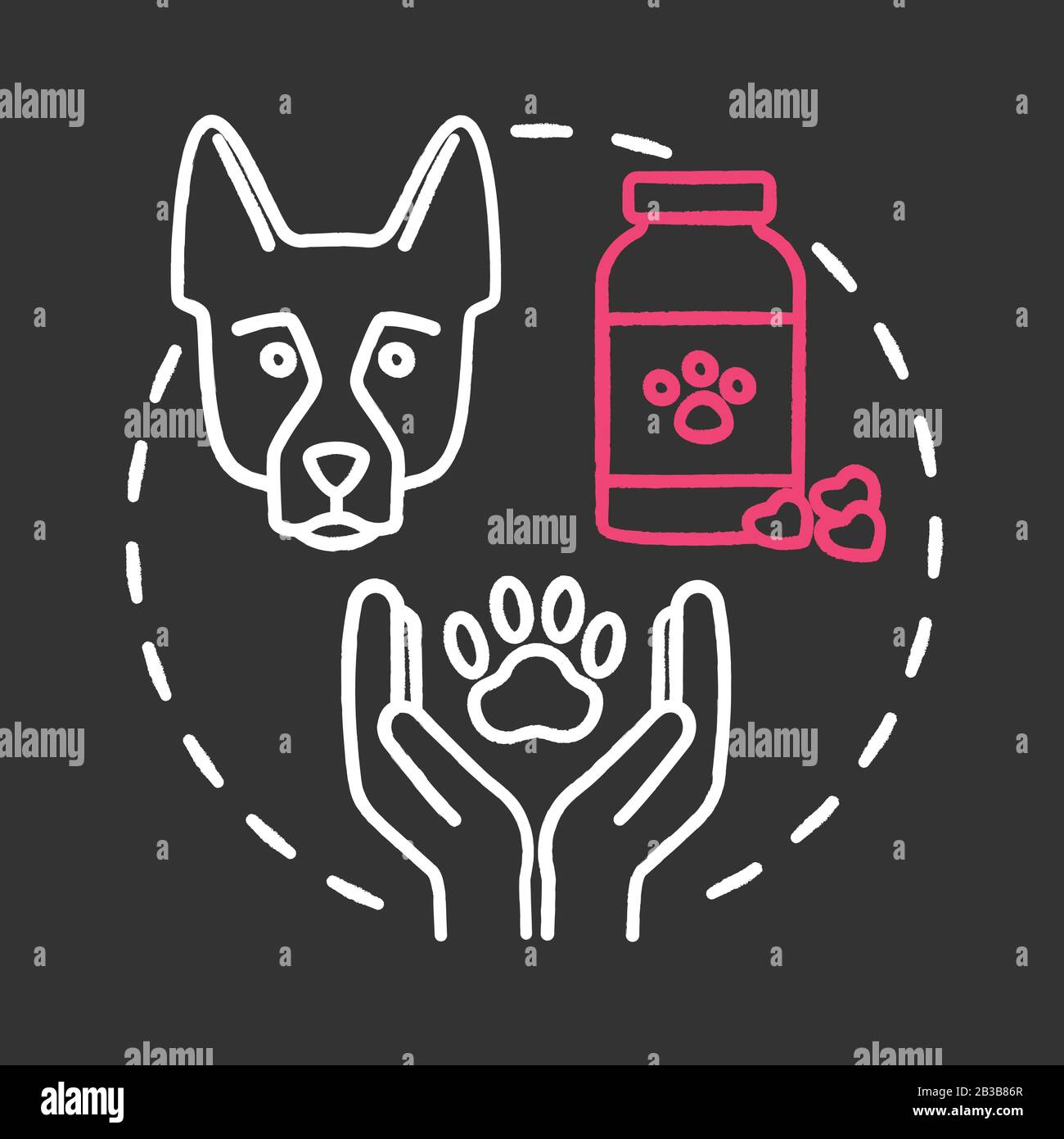 Veterinary oncology chalk RGB color chalk RGB color concept icon ...