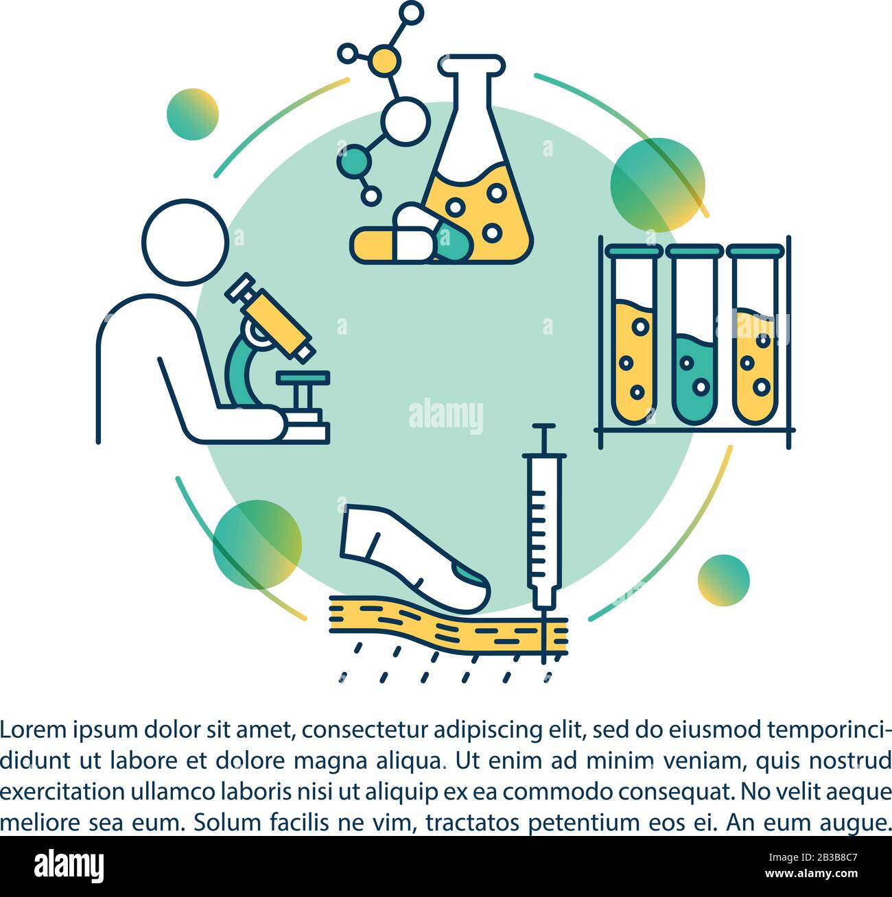 Oncology research concept icon with text. Cancer diagnostic. Laboratory ...