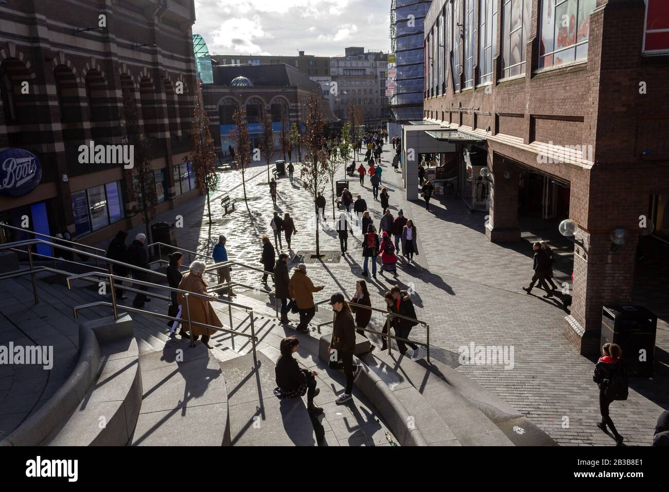 Shoppers on Elliot street, Liverpool, between St Johns and Clayton ...