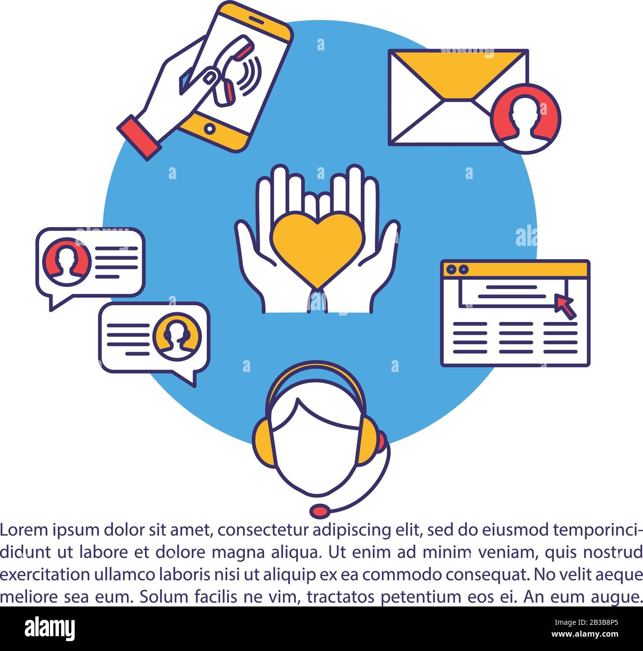 Cancer Support Helpline concept icon with text. Call center. Hotline ...