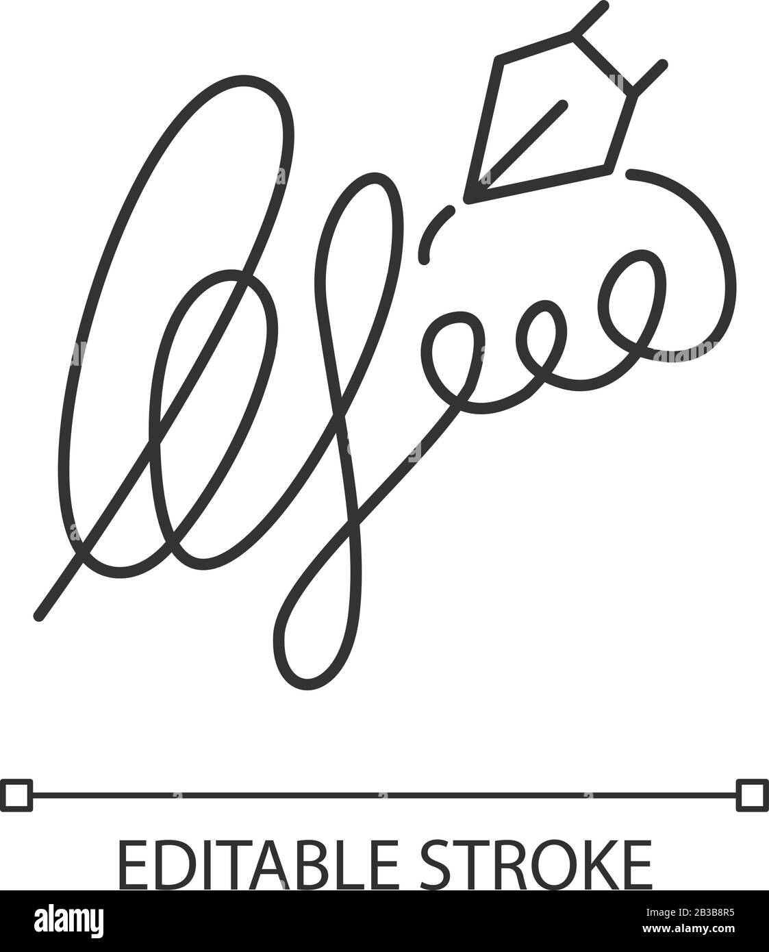 Signature pixel perfect linear icon. Handwriting. Autograph. Proof of ... Signature pixel perfect linear icon. Handwriting. Autograph. Proof of ...
