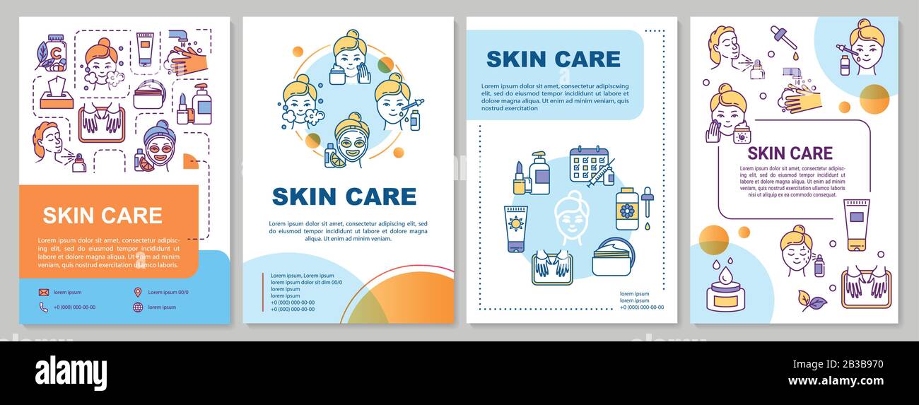 Skin care, home and professional procedures brochure template. Flyer ...