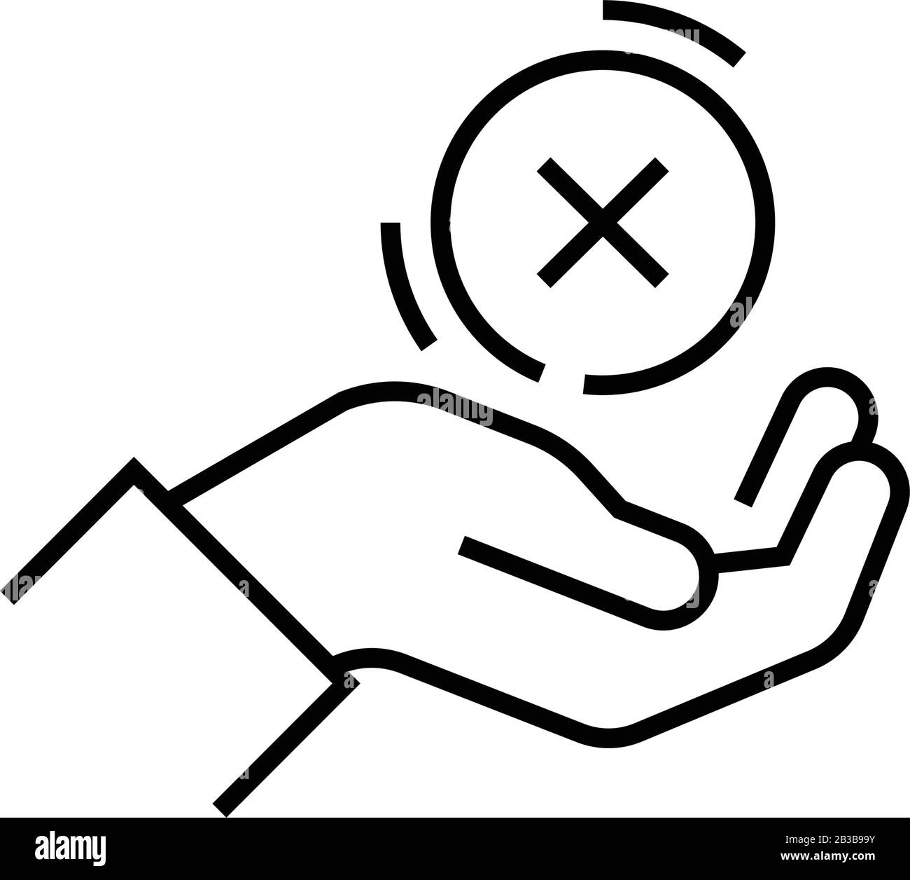 Wrong thing line icon, concept sign, outline vector illustration ...