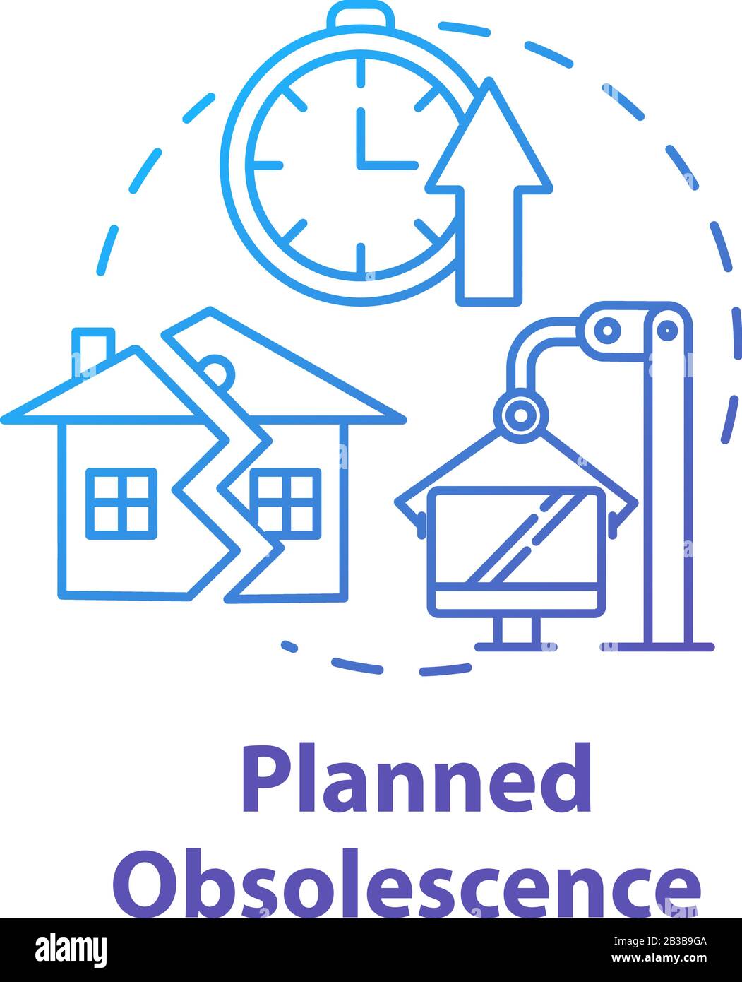 Planned obsolescence concept icon. Products with limited period of use ...