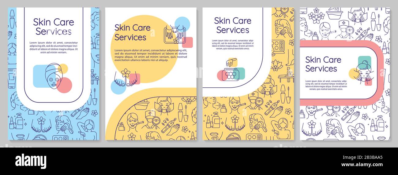Skin care services, cosmetic procedures brochure template. Flyer ...