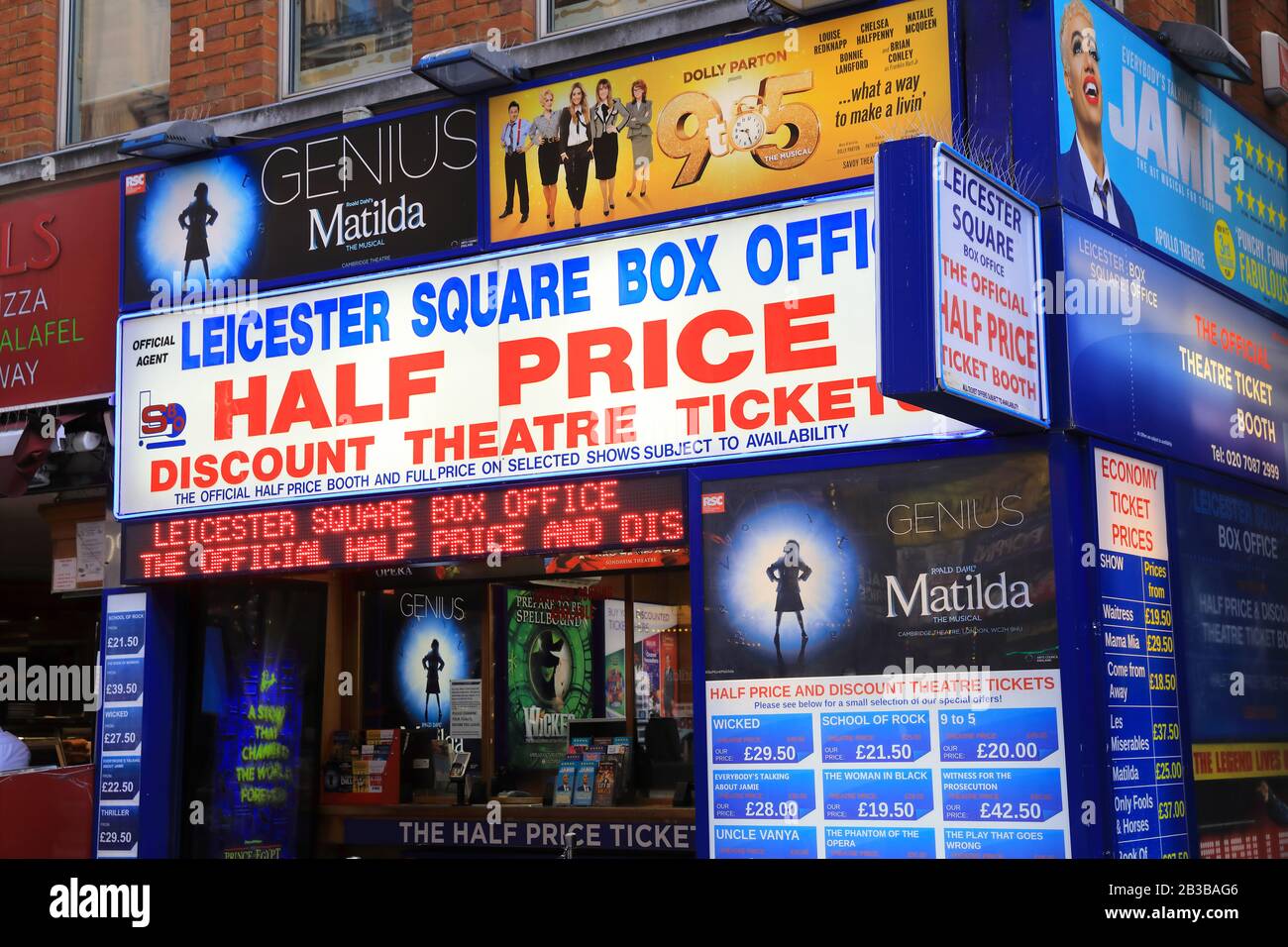 Theatre ticket booth on Leicester Square, in London's West End, UK ...