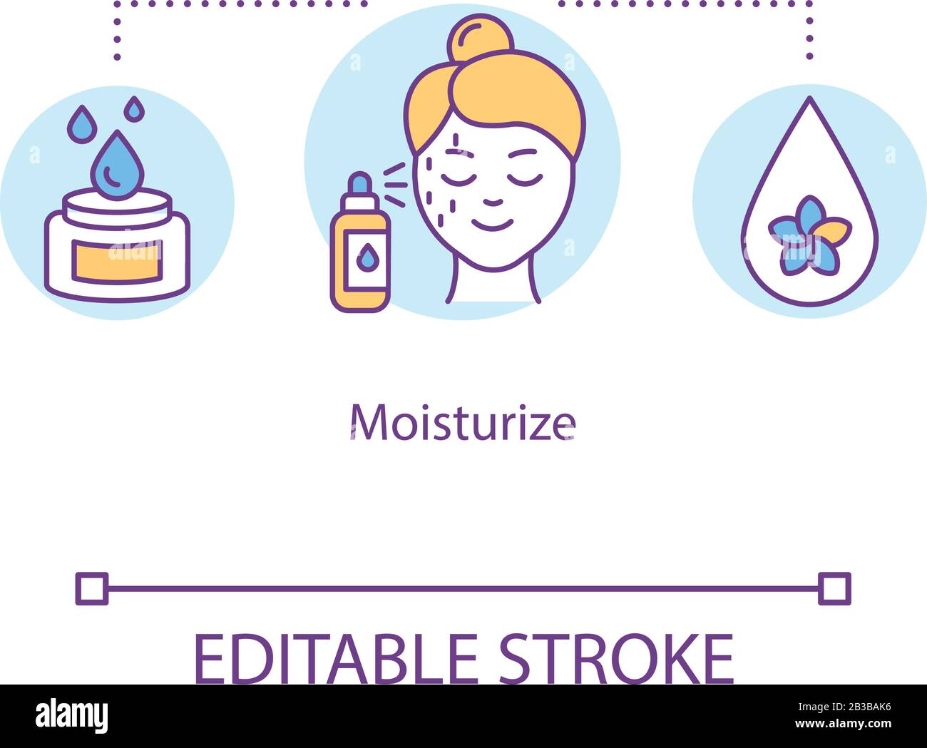 Moisturize concept icon. Cosmetic product. Skincare routine. Cream and ...