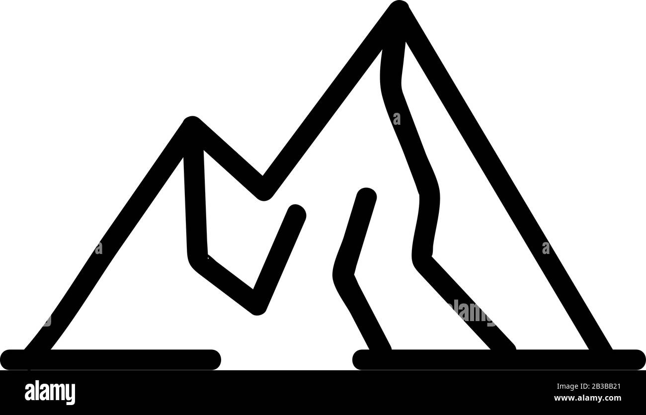 mountain range icon vector. Isolated contour symbol illustration Stock ...