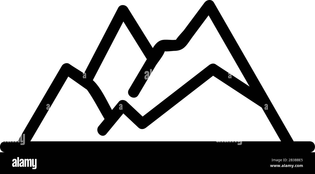 mountain range icon vector. Isolated contour symbol illustration Stock ...