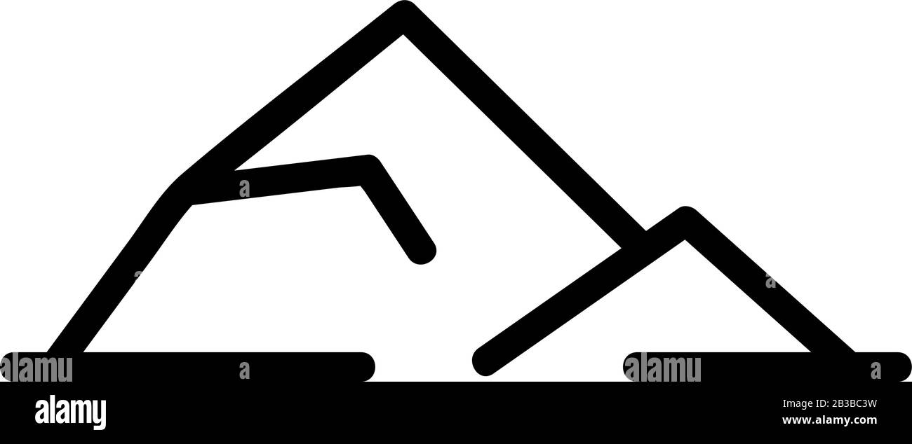 mountain range icon vector. Isolated contour symbol illustration Stock ...