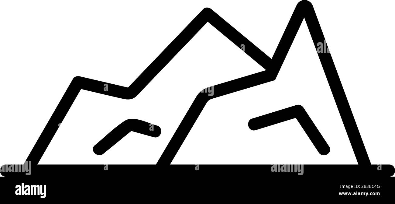 mountain range icon vector. Isolated contour symbol illustration Stock ...