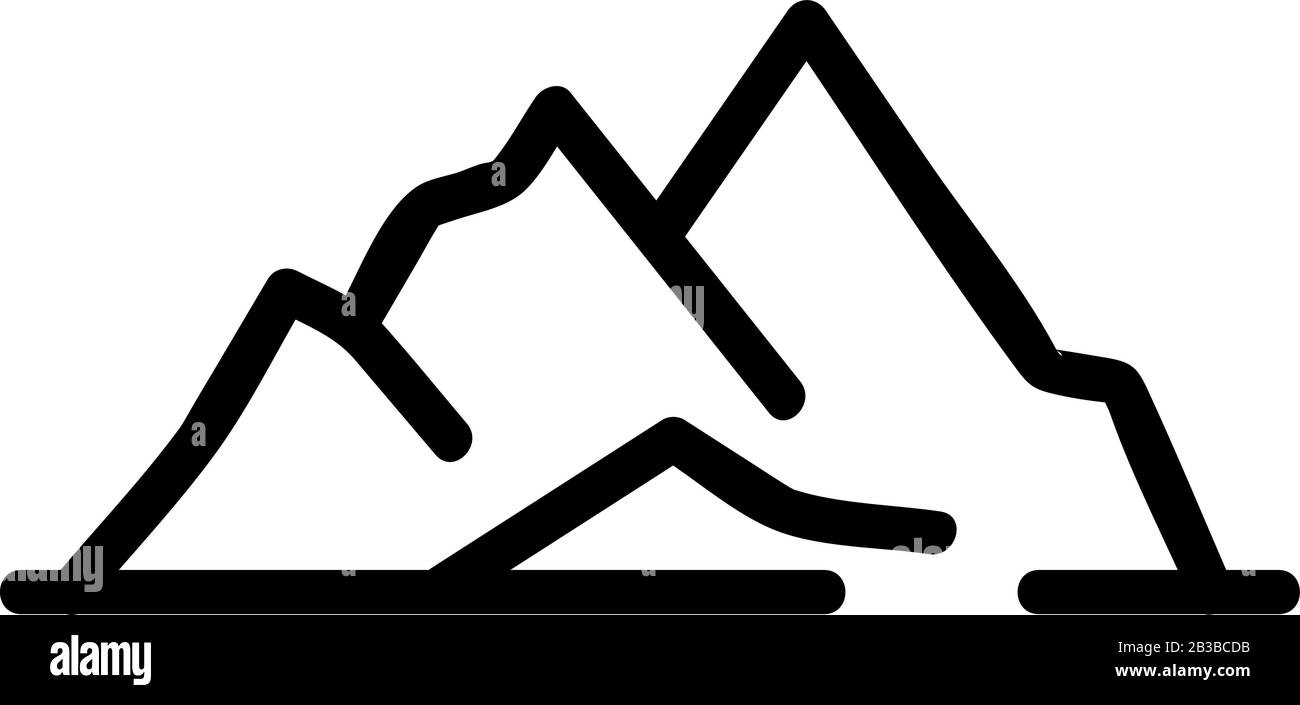 mountain range icon vector. Isolated contour symbol illustration Stock ...