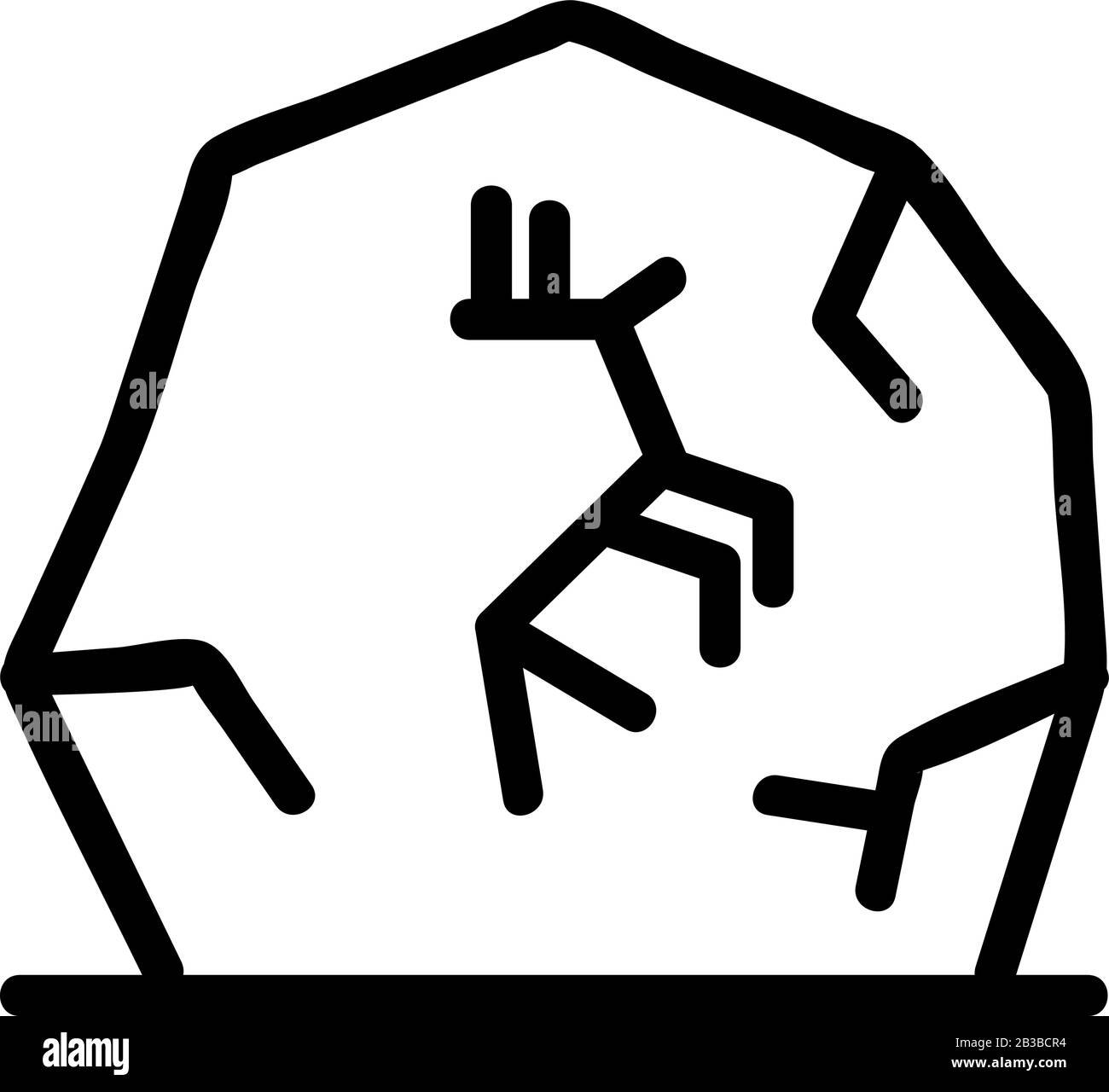 Stone rock icon vector. Isolated contour symbol illustration Stock ...