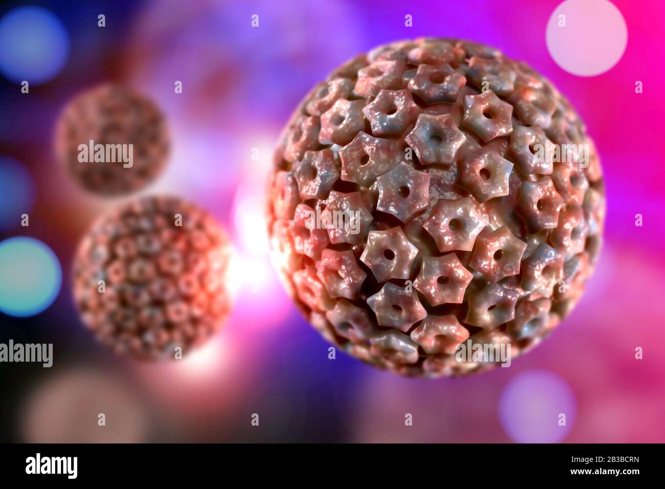 Infectious disease herpes simplex virus cells conceptual 3D ...