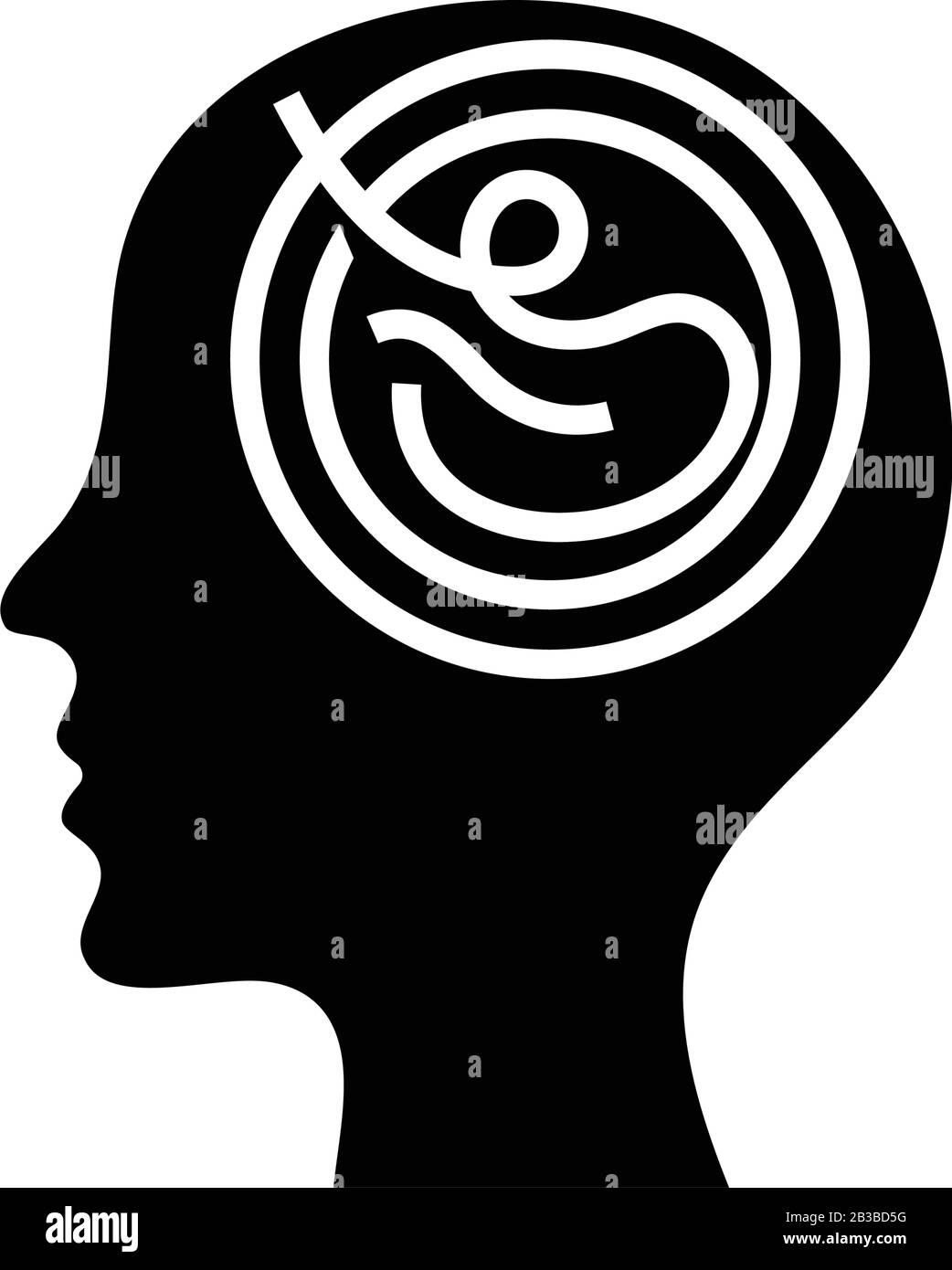Productive mind black icon, concept illustration, vector flat symbol ...