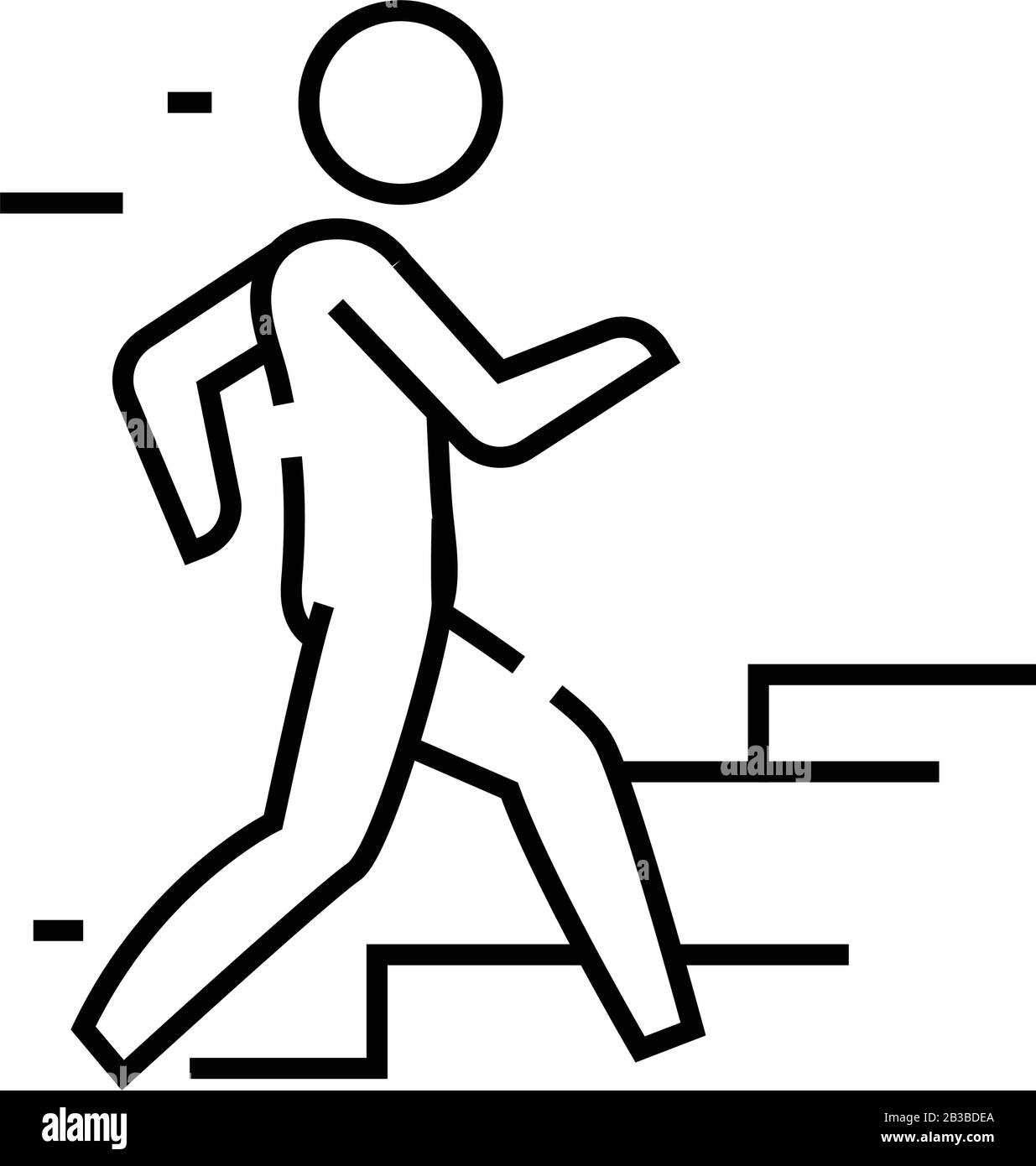 Upstairs line icon, concept sign, outline vector illustration, linear ...