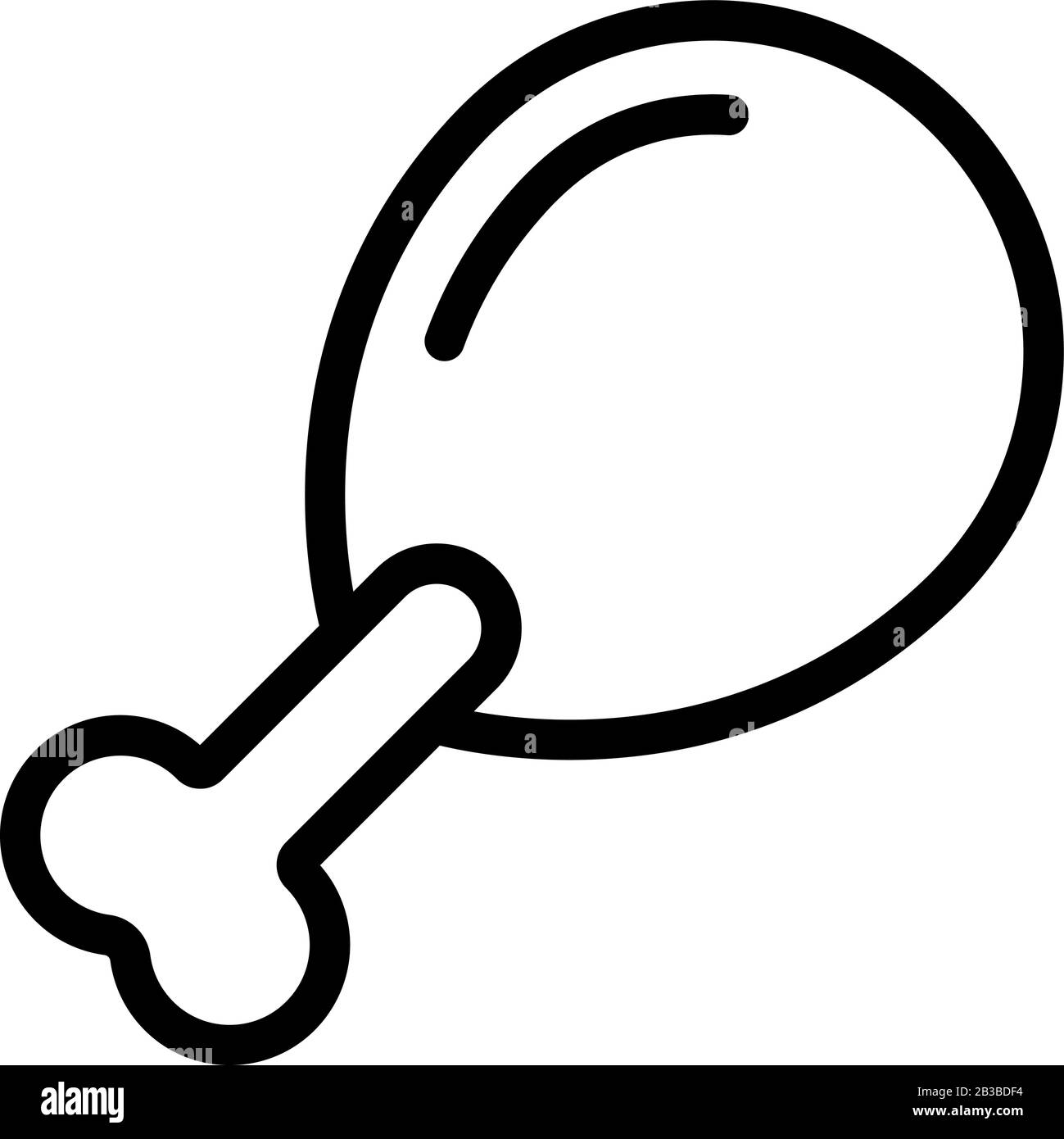 bone with meat icon vector. Isolated contour symbol illustration Stock ...