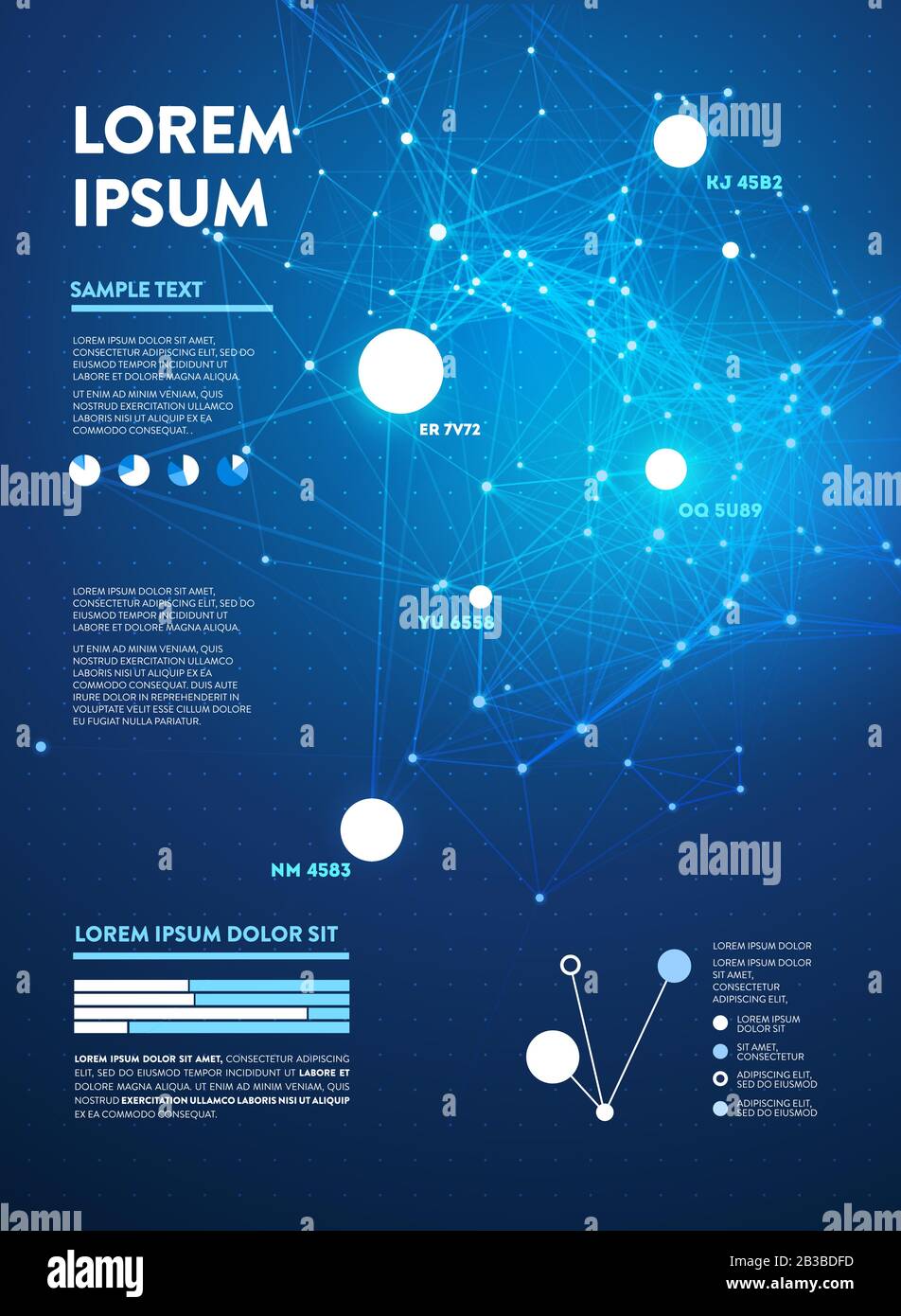 Futuristic infographic. Information aesthetic design. Complex data threads graphic visualization ...
