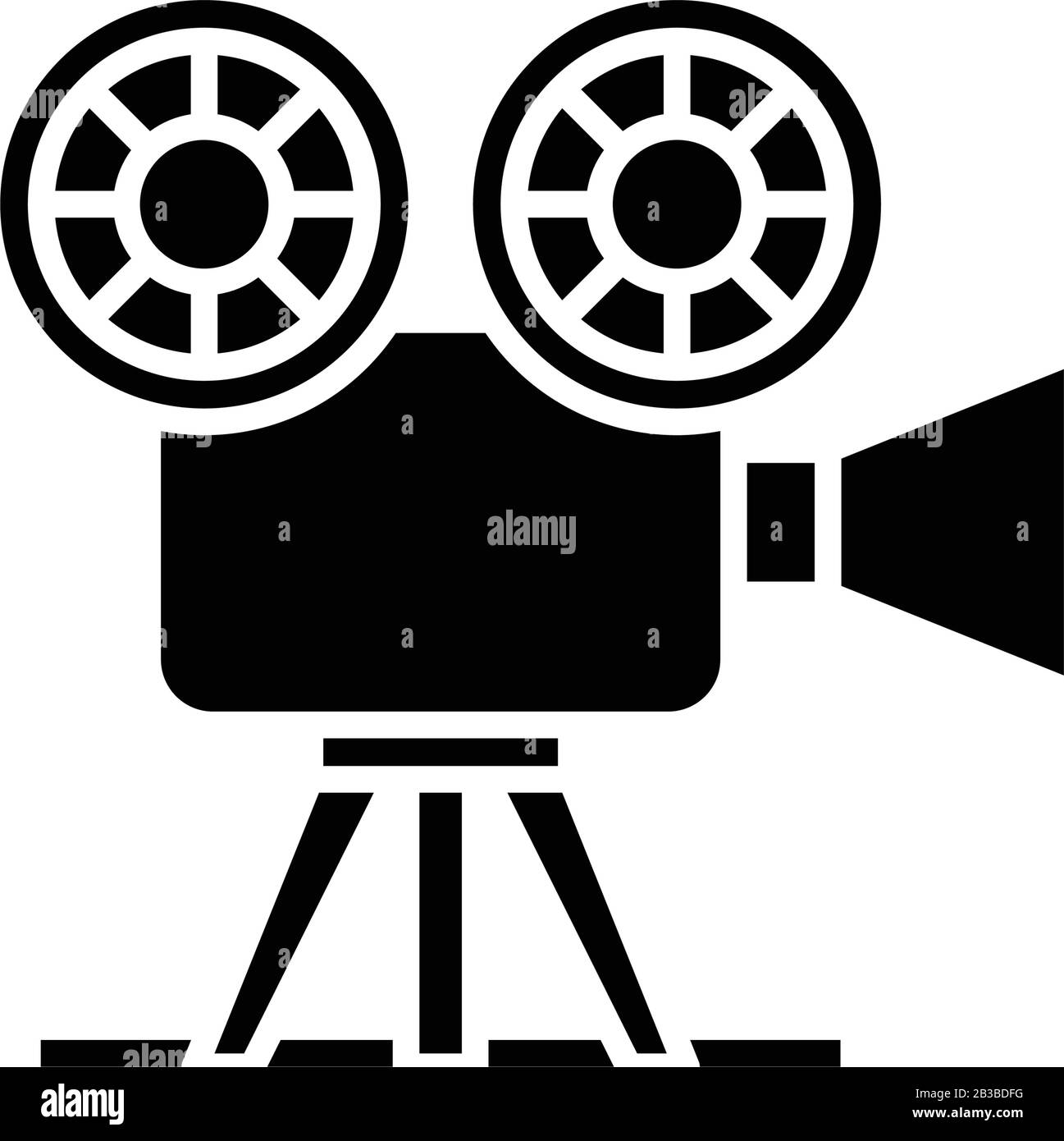 Old cinema black icon, concept illustration, vector flat symbol, glyph ...