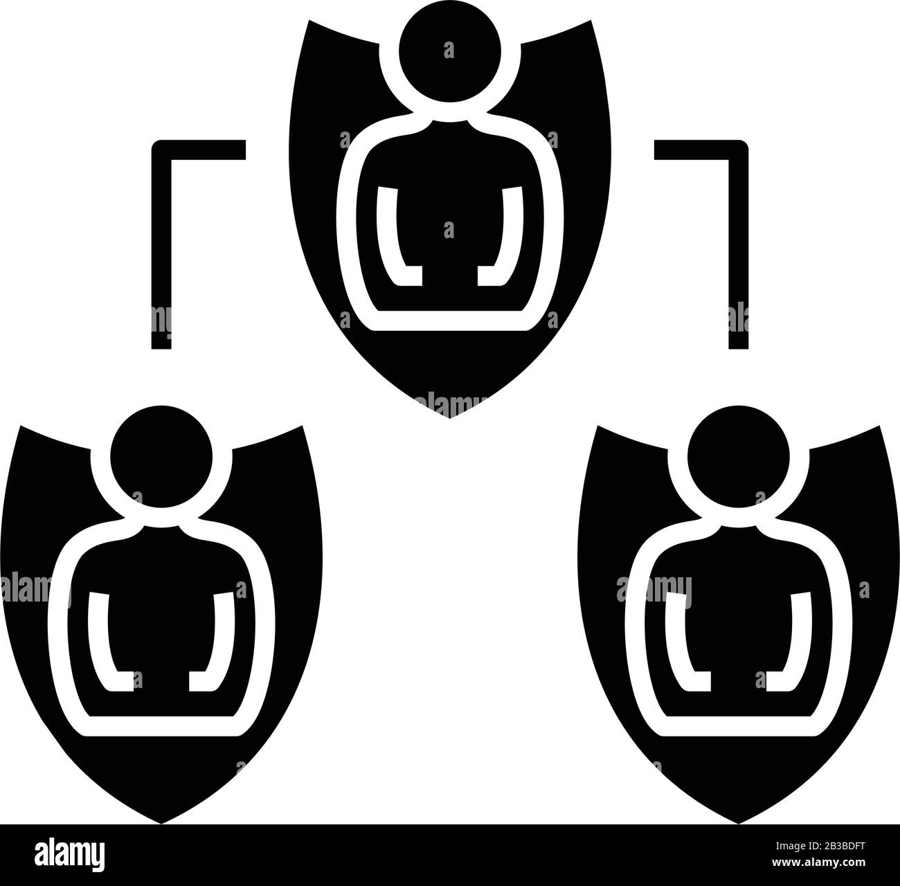 Protection service black icon, concept illustration, vector flat symbol ...