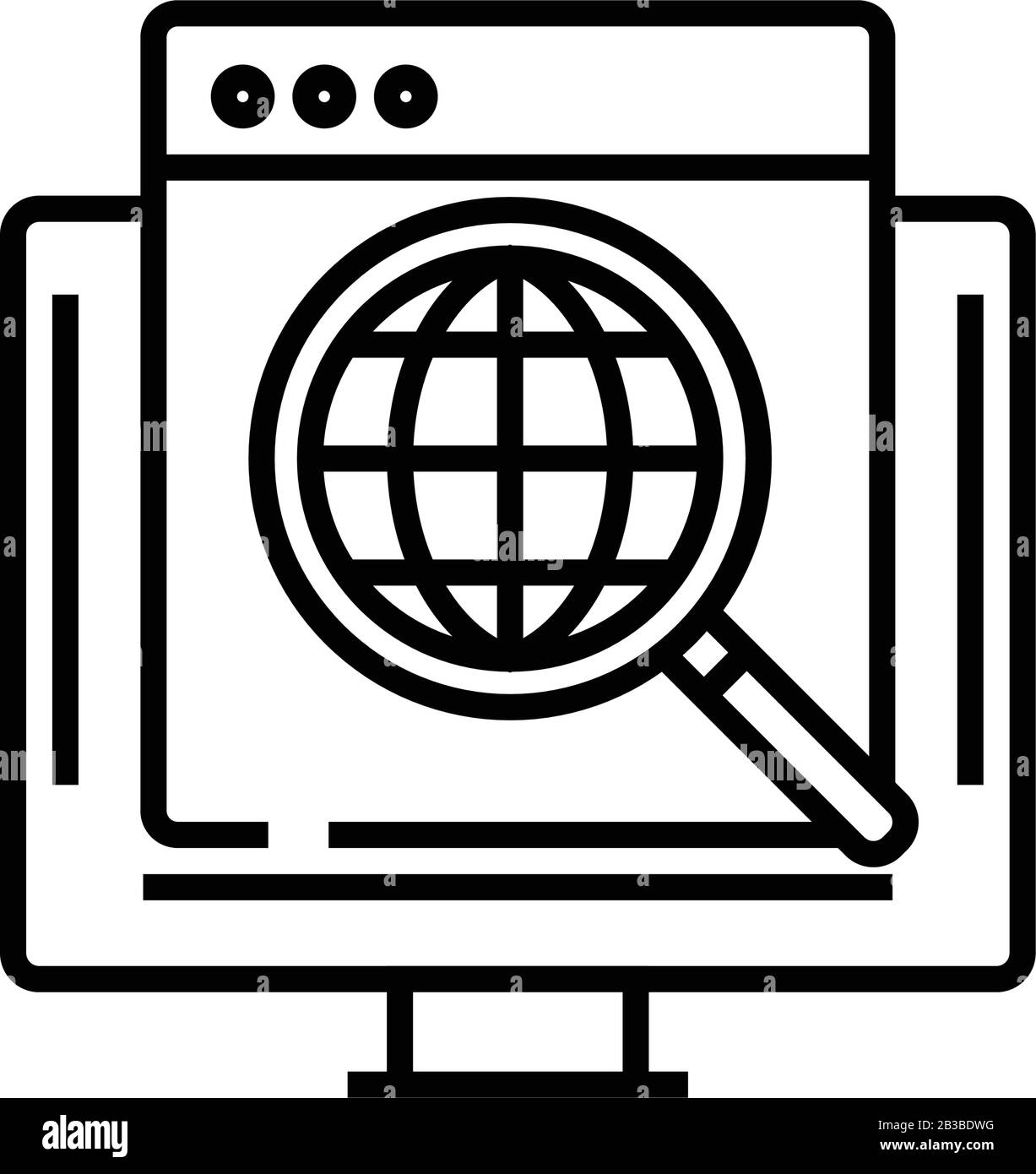 World search line icon, concept sign, outline vector illustration ...