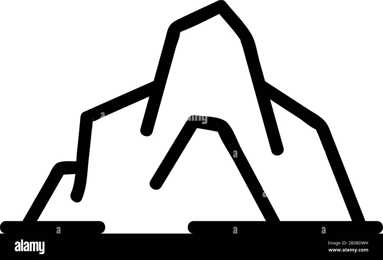 mountain range icon vector. Isolated contour symbol illustration Stock ...