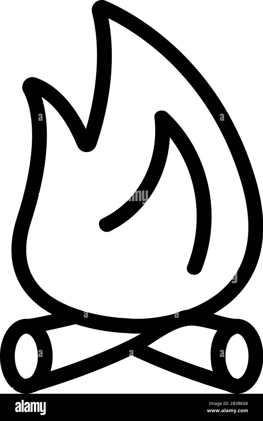 Bonfire fire icon vector. Isolated contour symbol illustration Stock ...