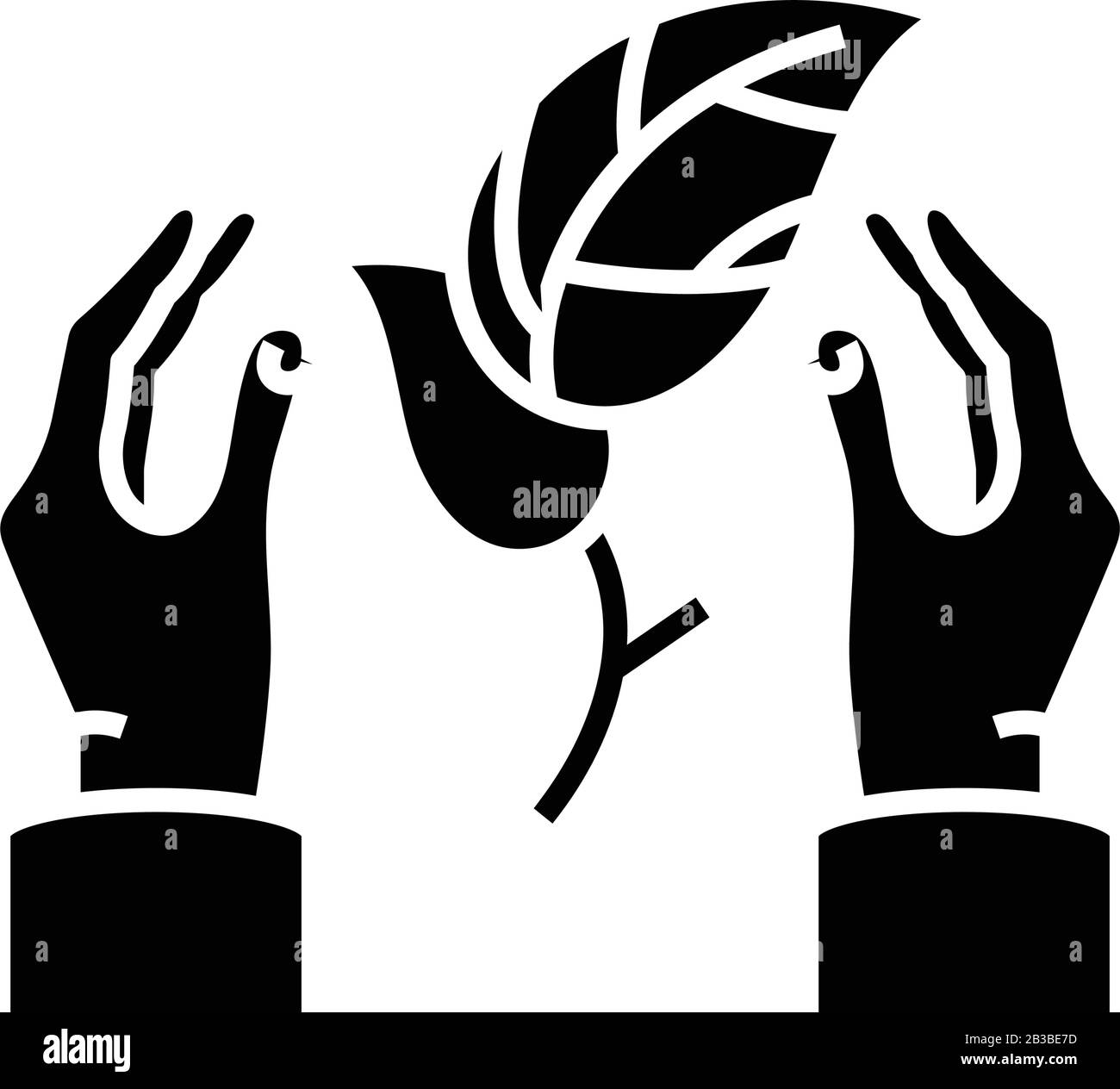 Nature support black icon, concept illustration, vector flat symbol ...