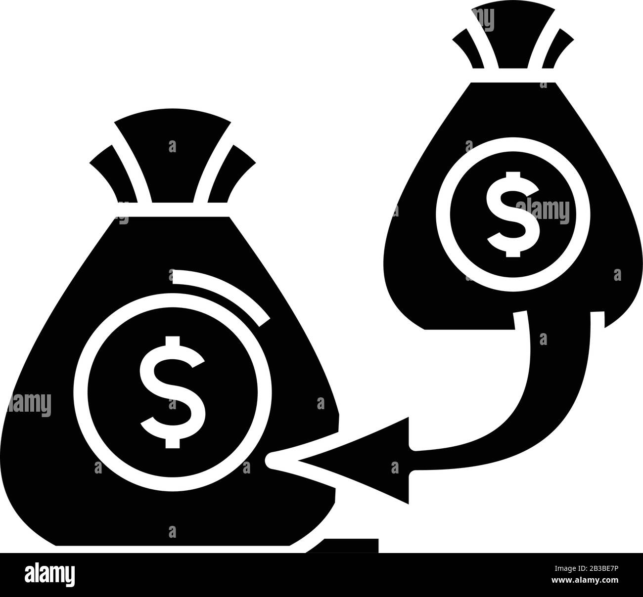Money transfer black icon, concept illustration, vector flat symbol, glyph sign Stock Vector ...