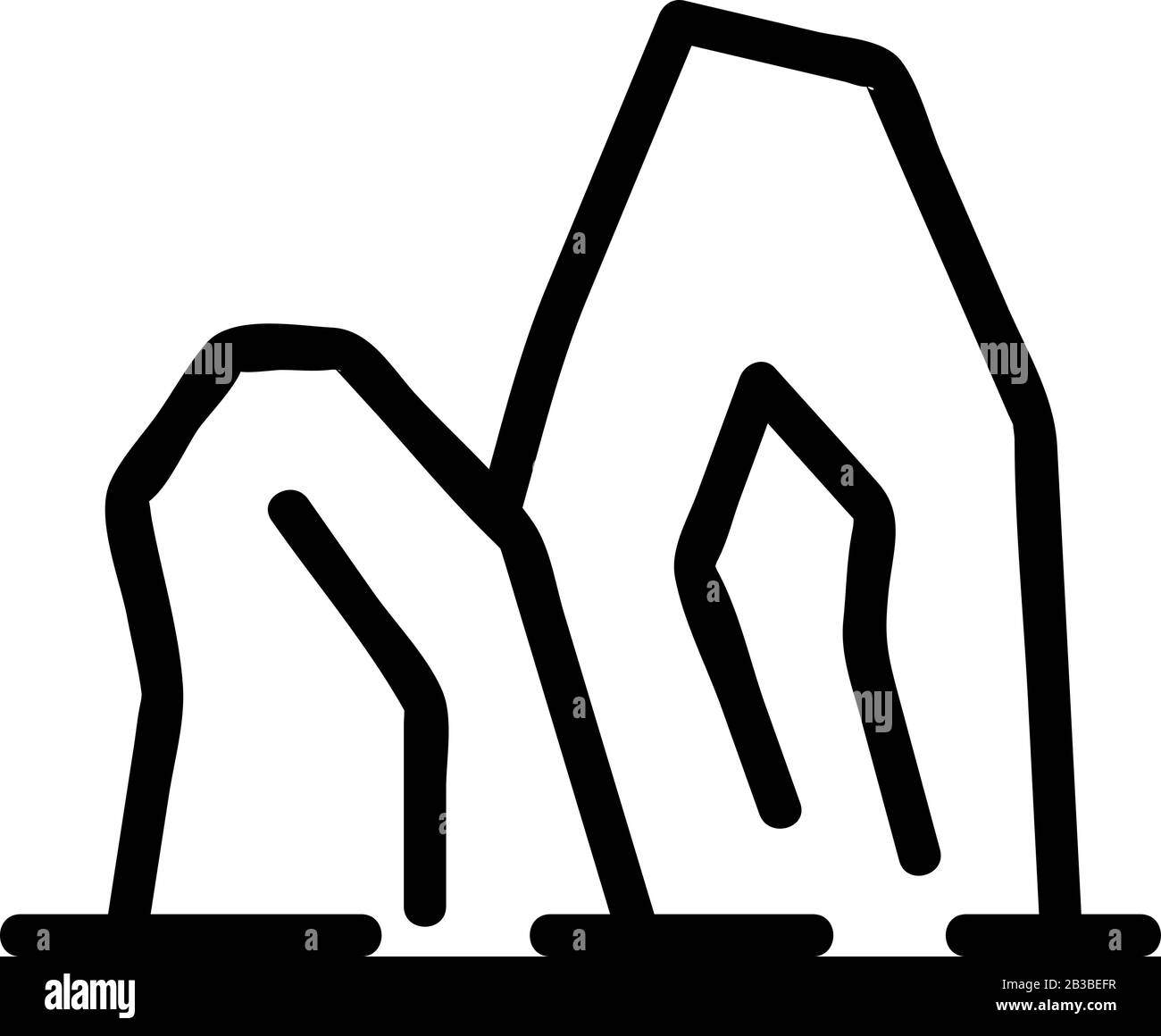 mountain range icon vector. Isolated contour symbol illustration Stock ...