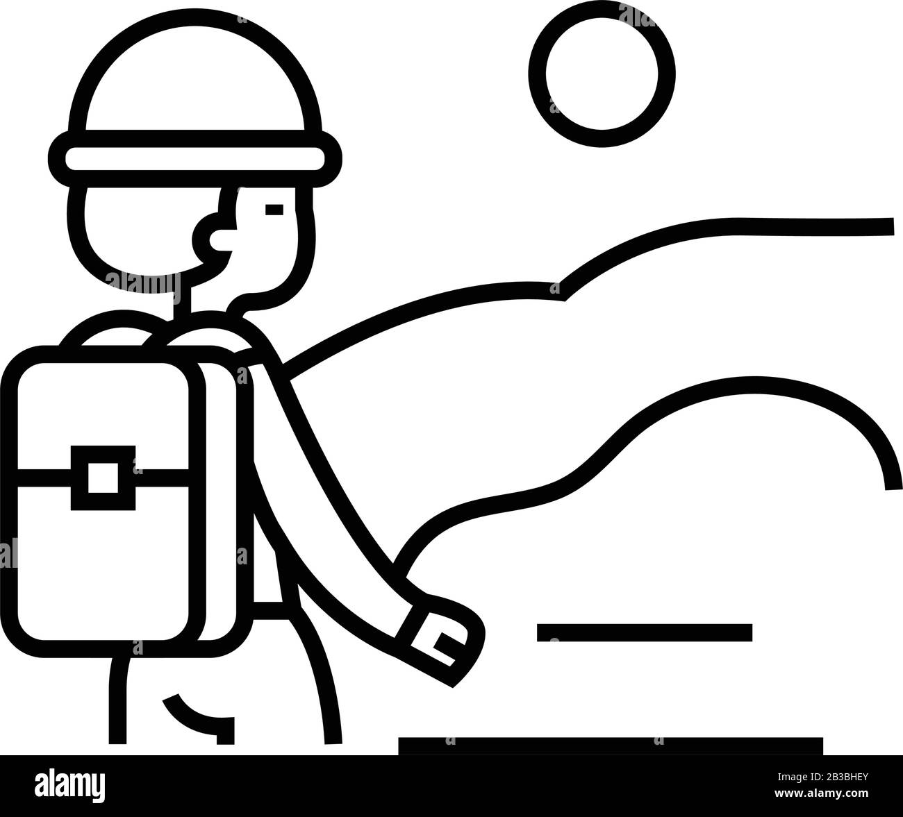 Tourist line icon, concept sign, outline vector illustration, linear ...