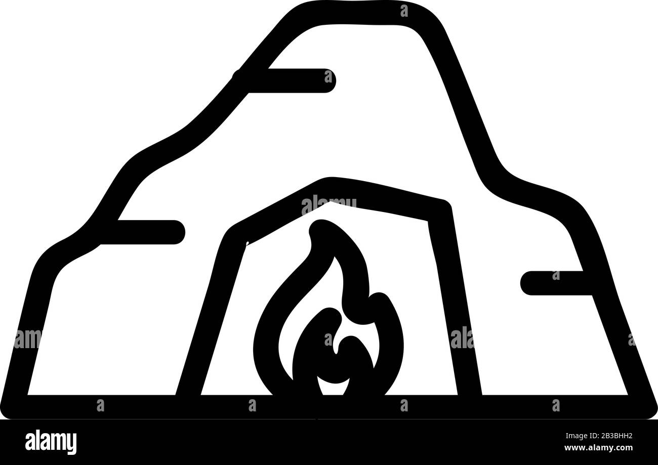 Cave icon vector. Isolated contour symbol illustration Stock Vector ...