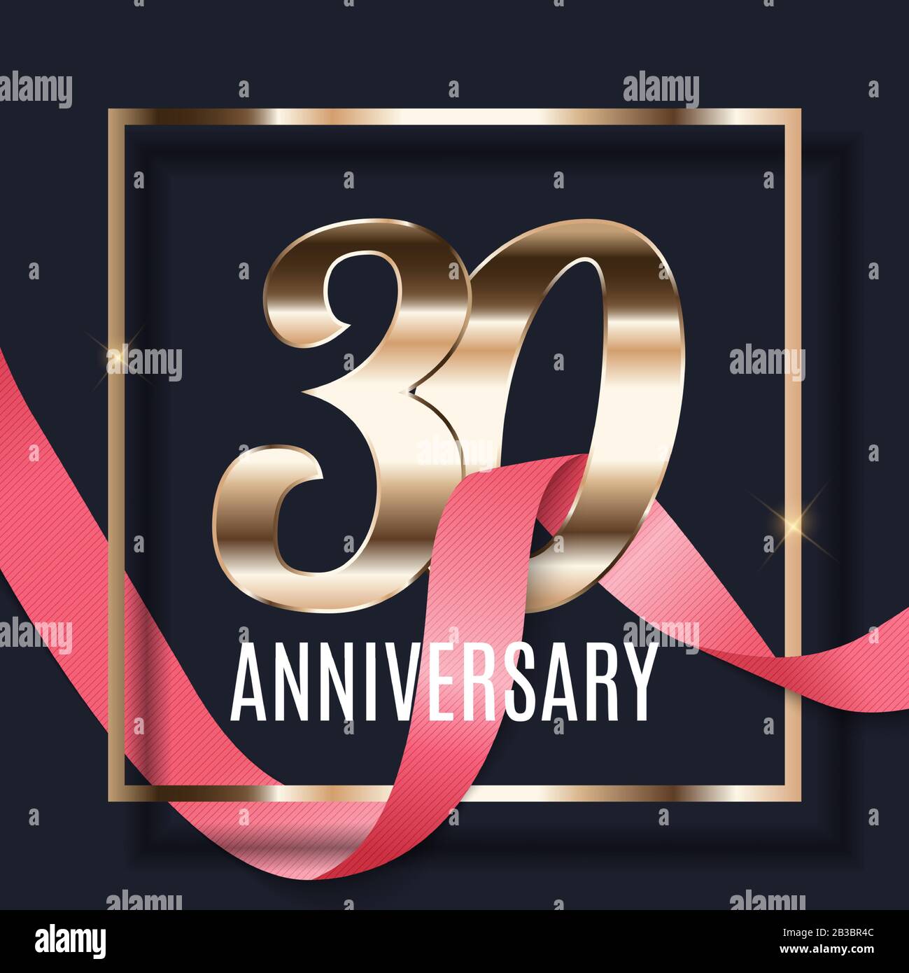 Celebrating 30 Anniversary emblem template design with gold numbers ...