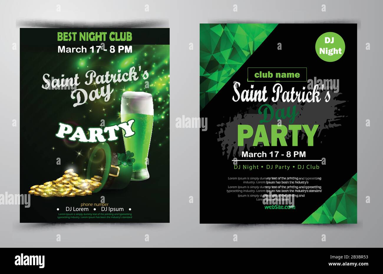 Irish holiday Saint Patrick s Day. Party poster, disco night placard ...