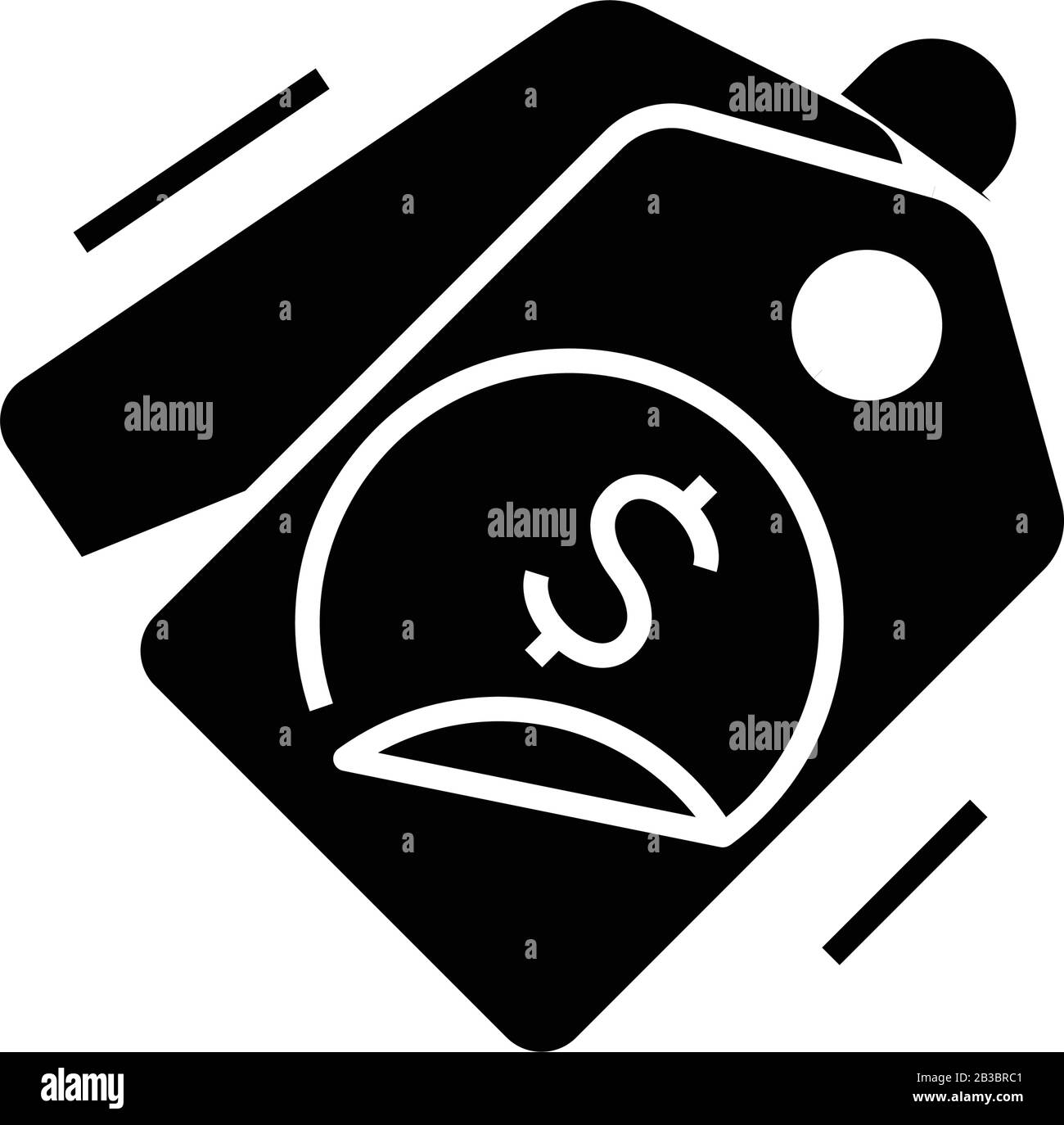 Price label black icon, concept illustration, vector flat symbol, glyph ...